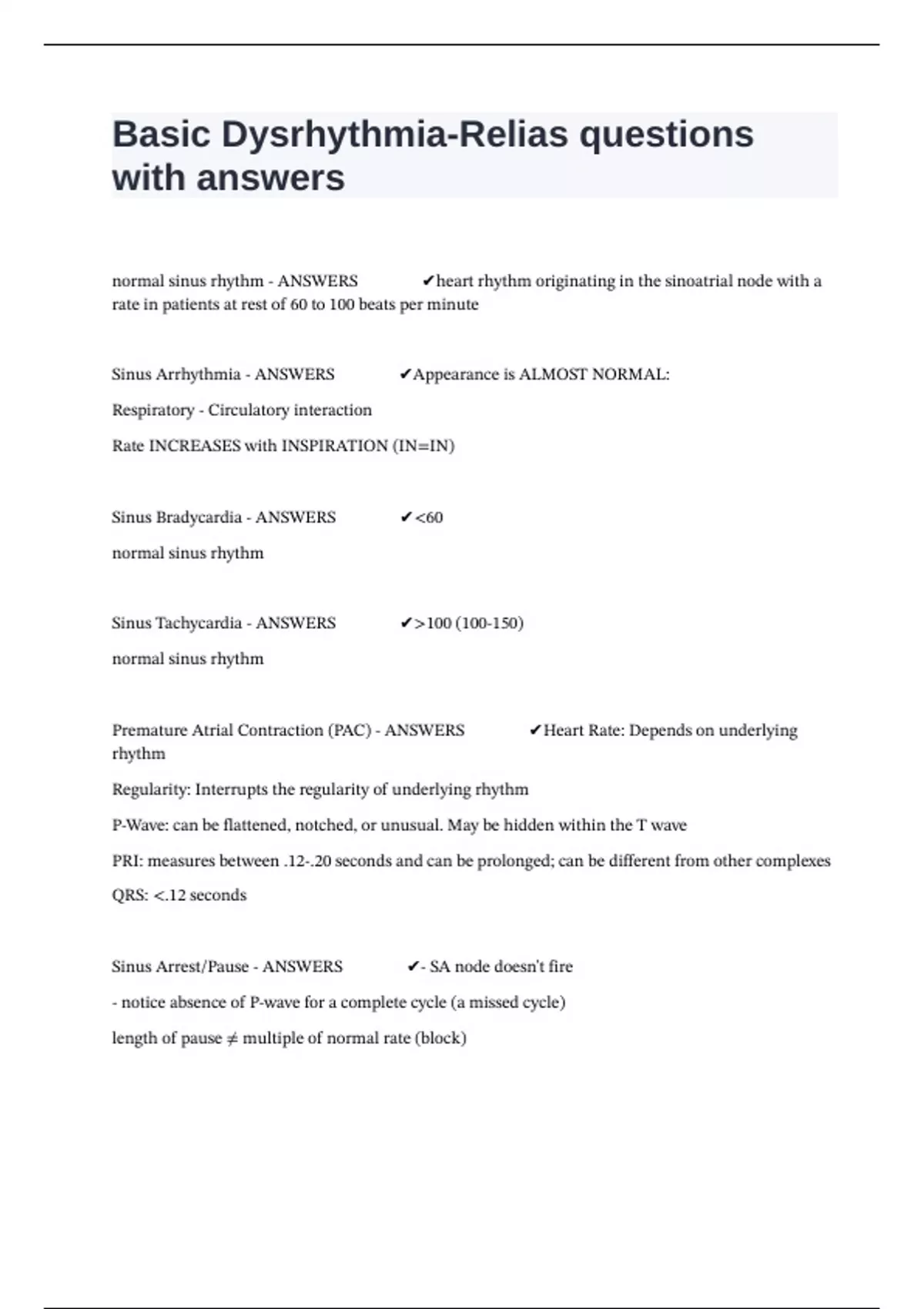 Basic Dysrhythmia-Relias questions with answers - Relias dysrhythmia ...