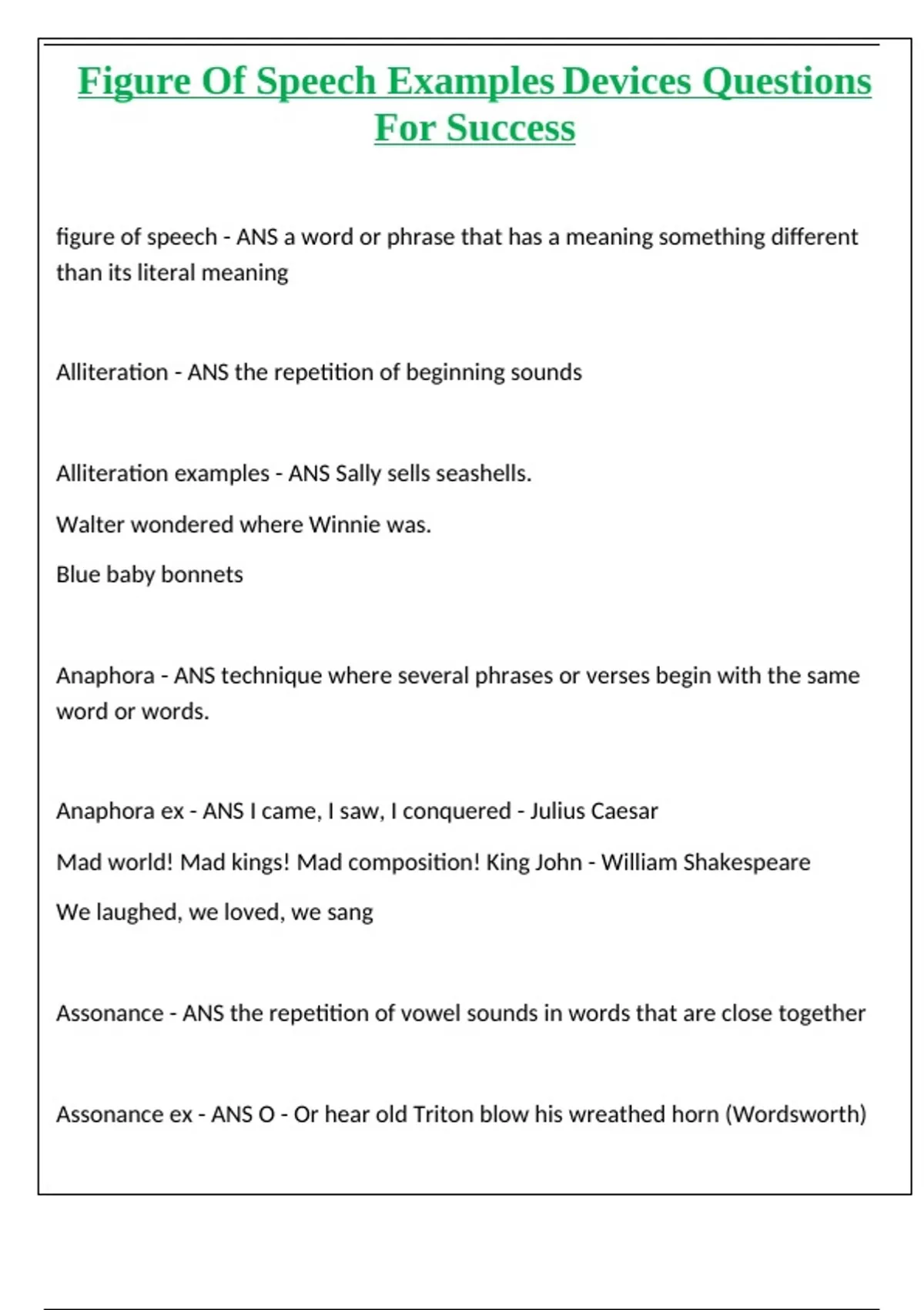 Figure Of Speech Examples Devices Questions For Success - Figures of ...