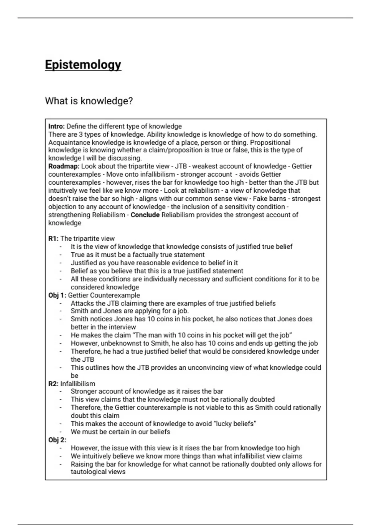 25 Marker Essay plans Philosophy A level (Epistemology) - Epistemology ...