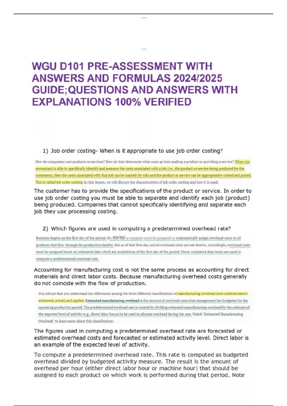 WGU D101 PRE-ASSESSMENT WITH ANSWERS AND FORMULAS 2024/2025 GUIDE ...
