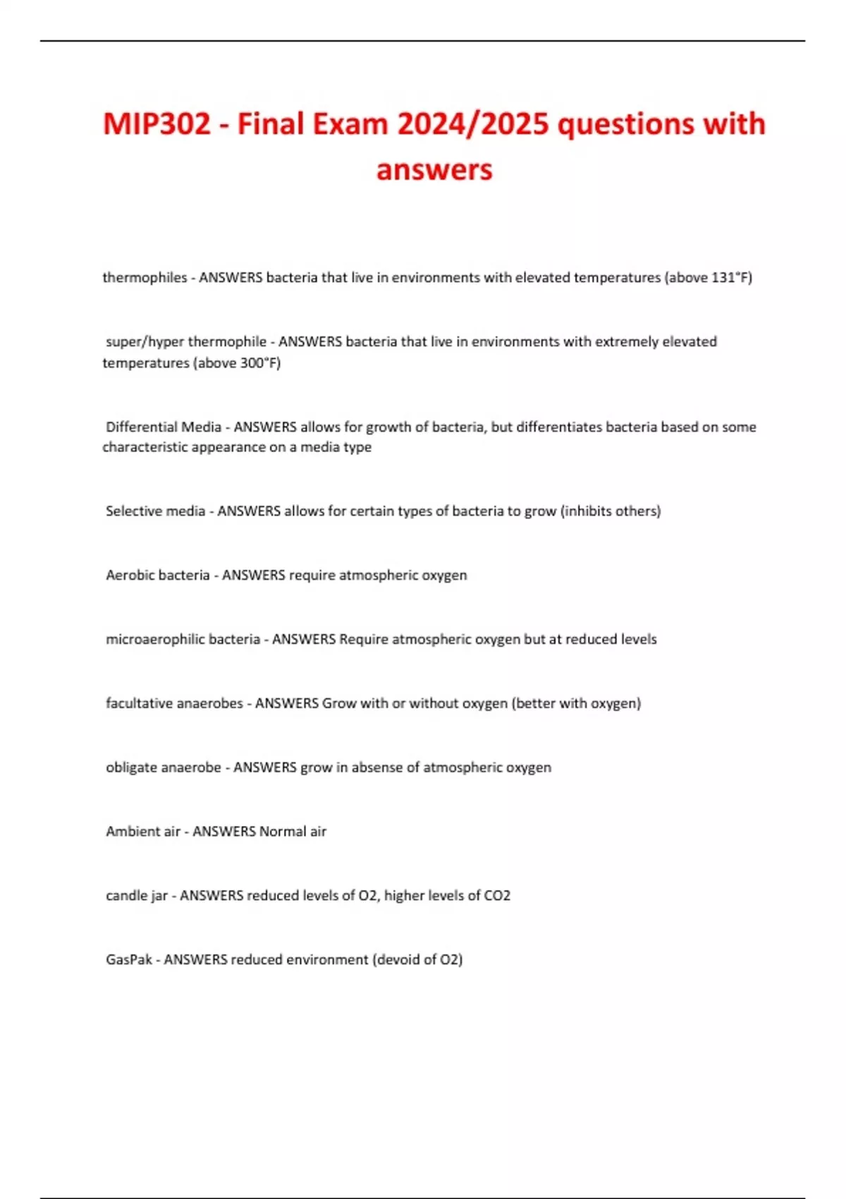 MIP302 - Final Exam 2024/2025 questions with answers - MIP - Stuvia US
