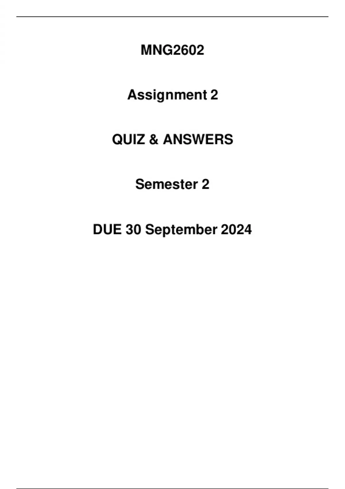 MNG2602 Assignment 2 Due 30 September 2024 (Detailed solution ...