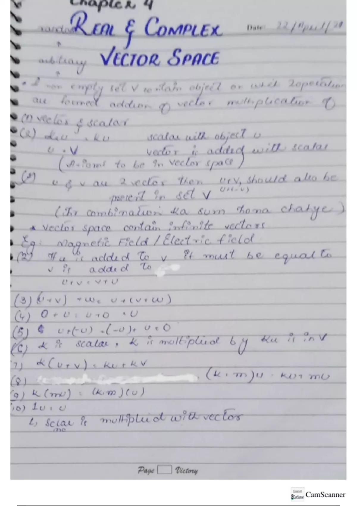Real and Complex Vector spaces - GSC 121 - Stuvia US