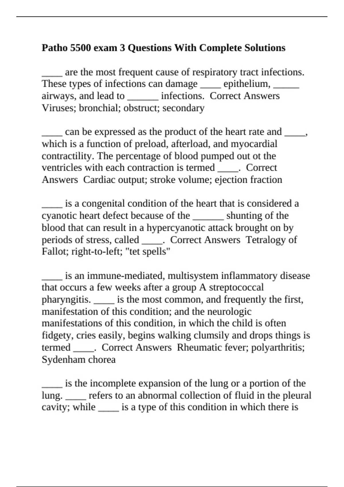 Patho 5500 exam 3 Questions With Complete Solutions - Patho 5500 ...