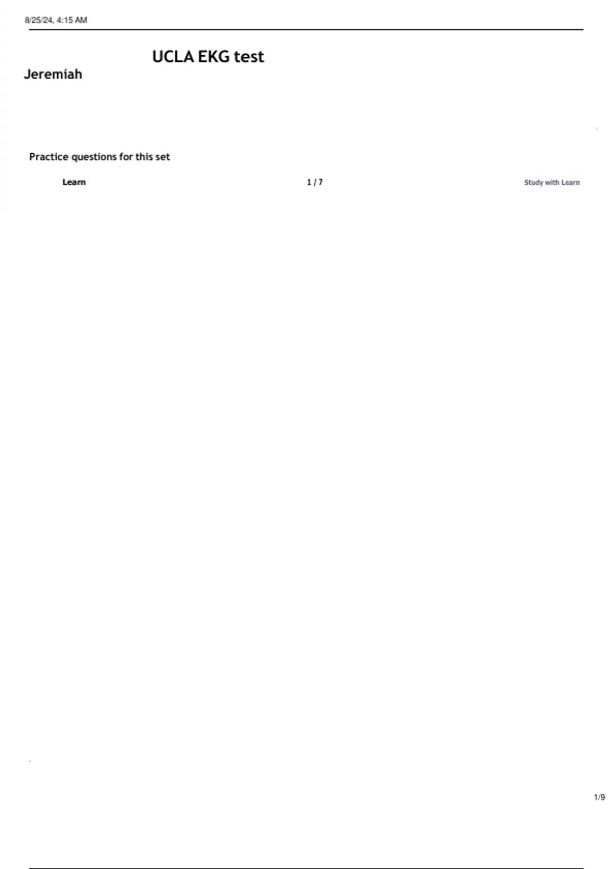 UCLA EKG test Flashcards _ presents 100- correct answered.pdf - CGFO ...