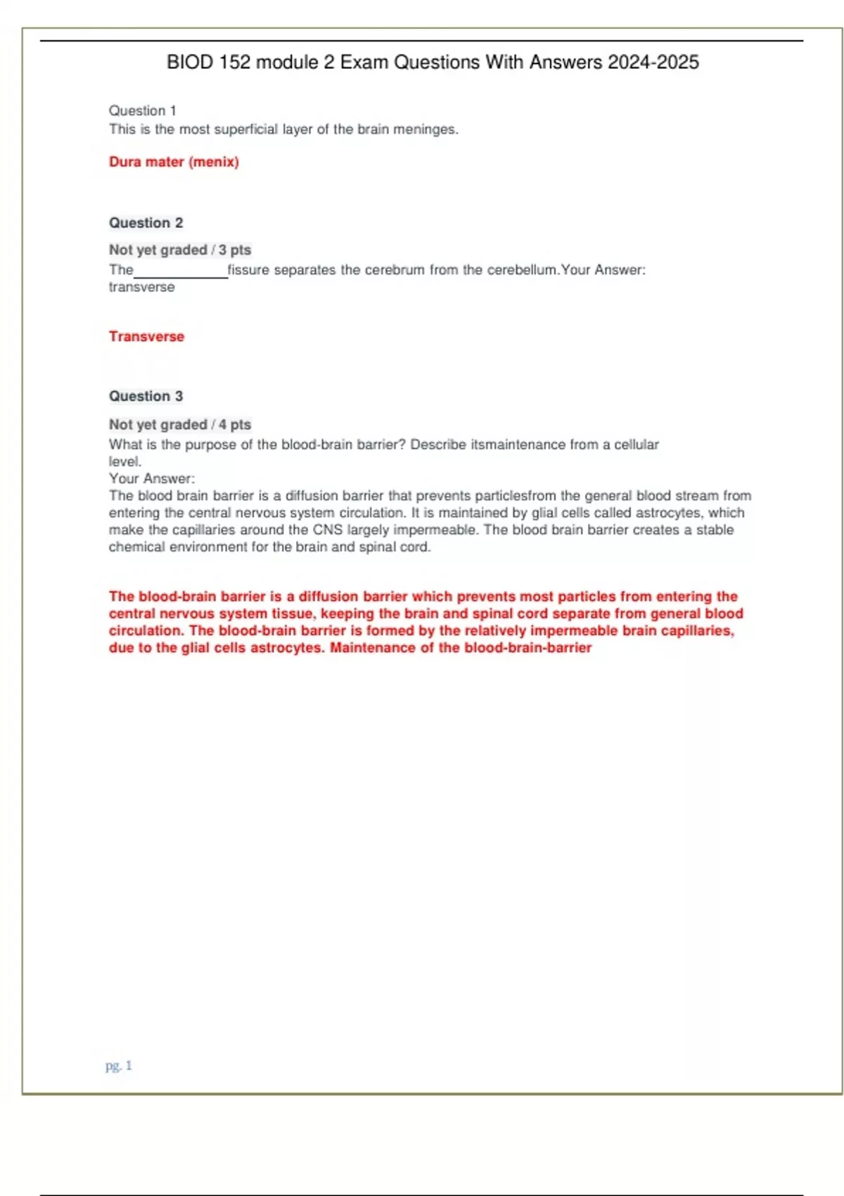 BIOD 152 module 2 Exam Questions With Answers - BIOD 152 - Stuvia US