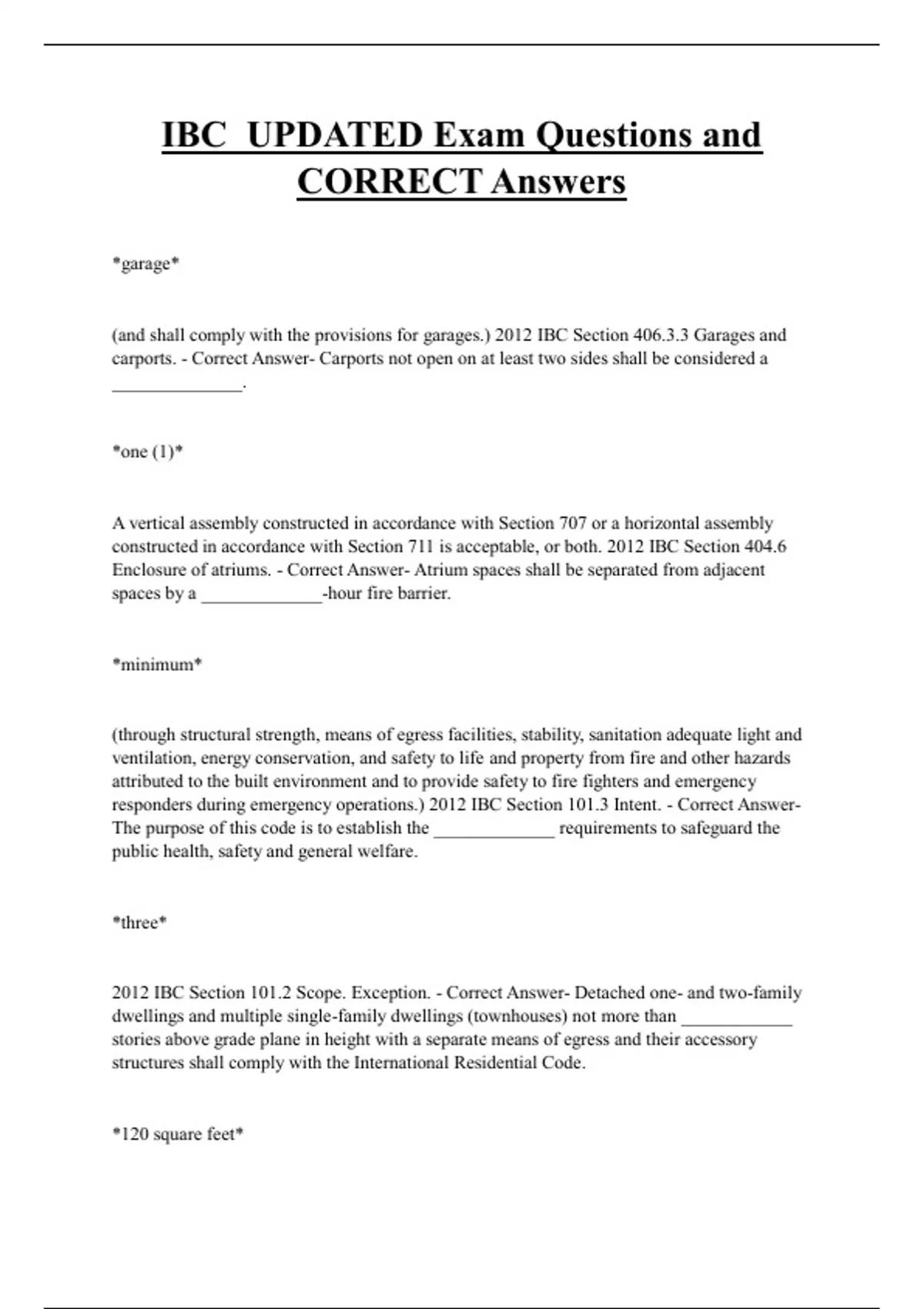 IBC UPDATED Exam Questions and CORRECT Answers - IBC - Stuvia NL