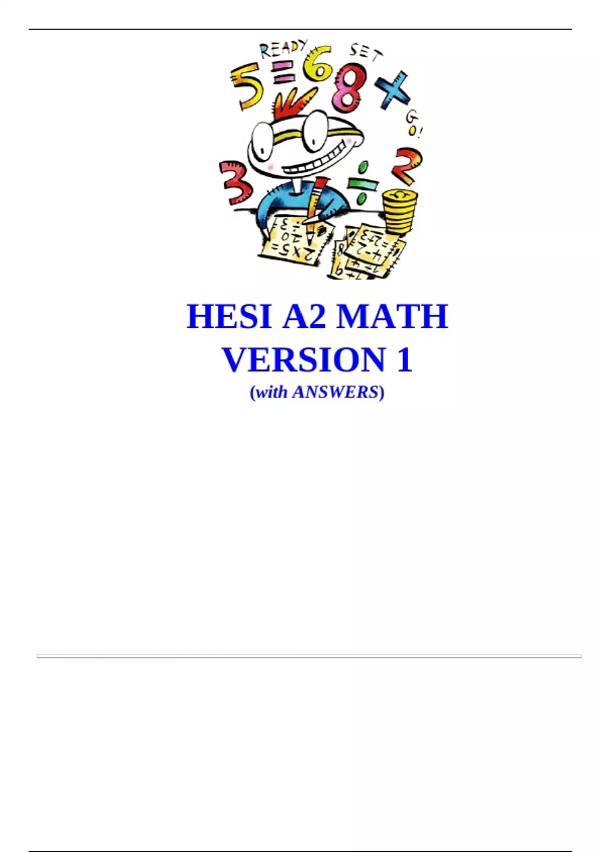 HESI A2 MATH Questions & Answers(Latest Update, 2024) - HESI - Stuvia US