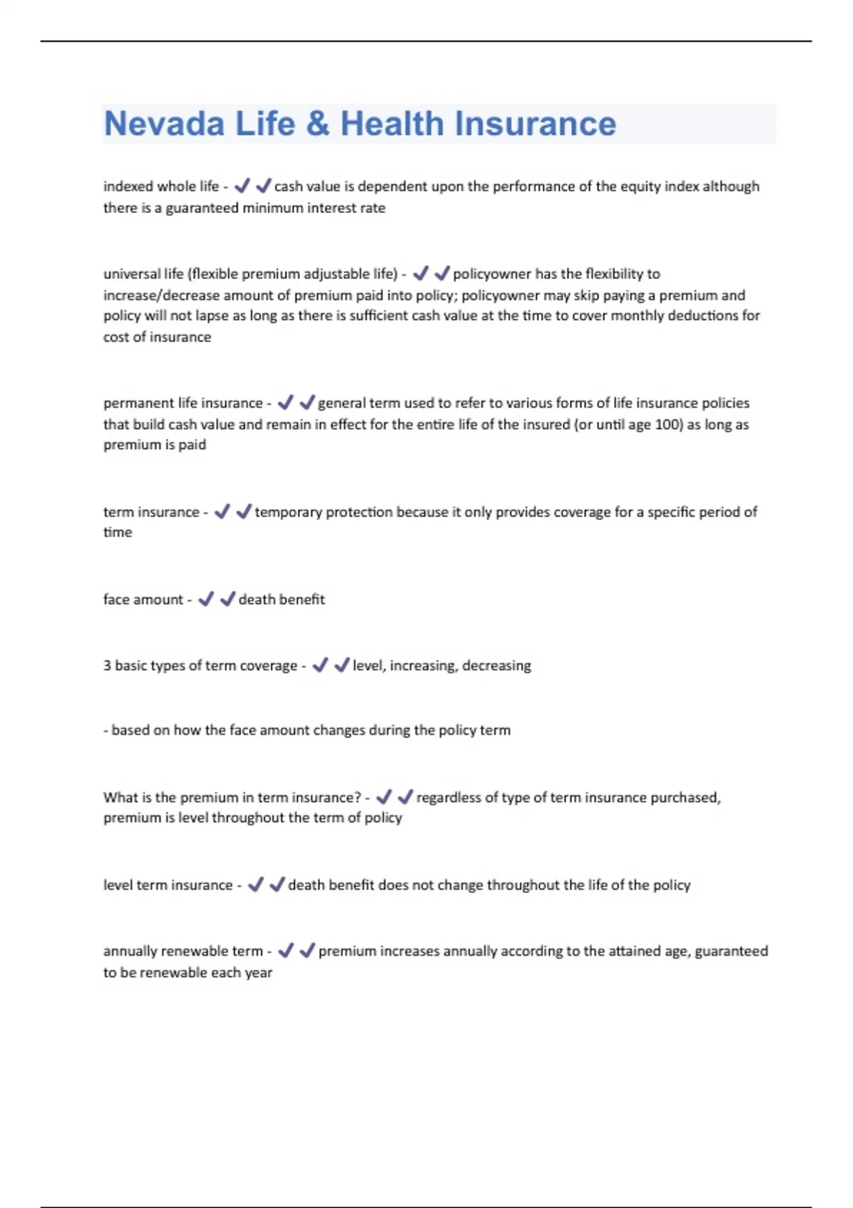 Nevada Life & Health Insurance Questions and Answers well Explained ...