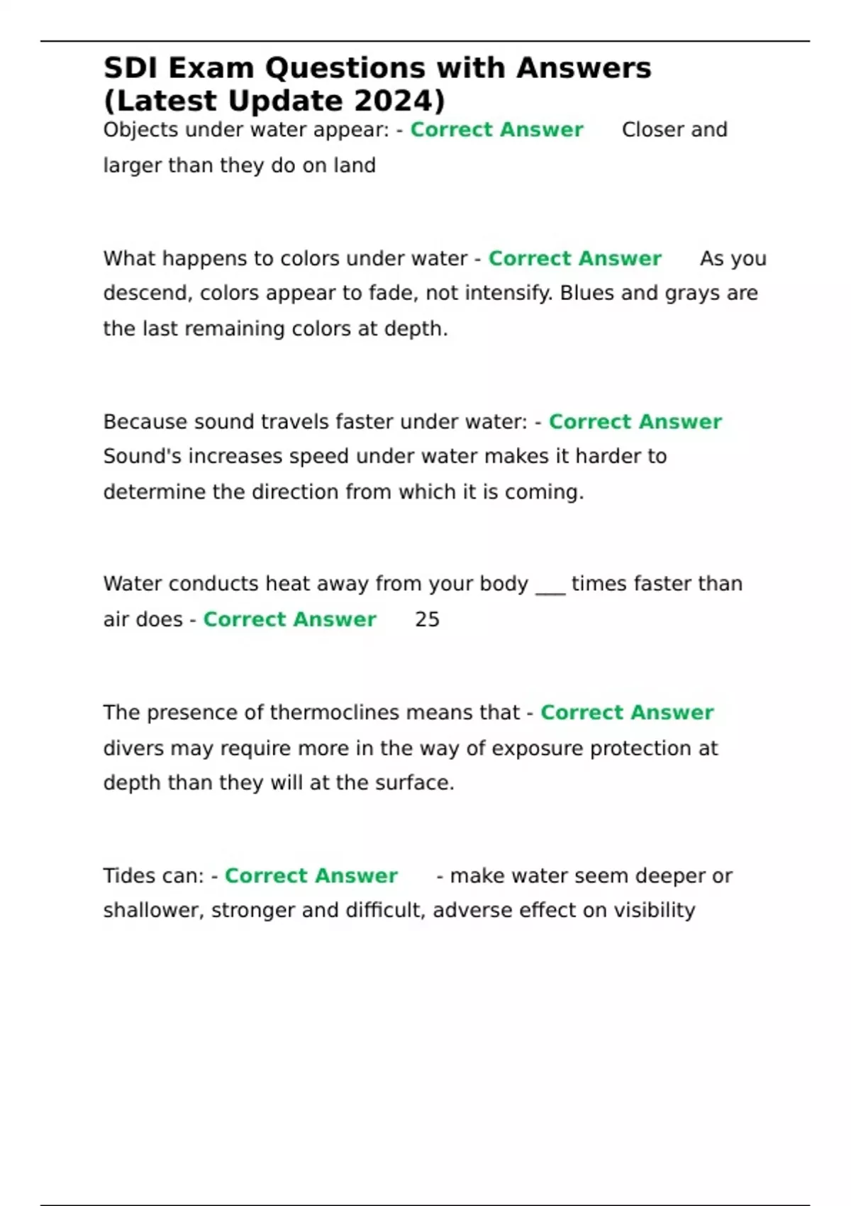 SDI Exam Questions with Answers (Latest Update 2024) - SDI - Stuvia US