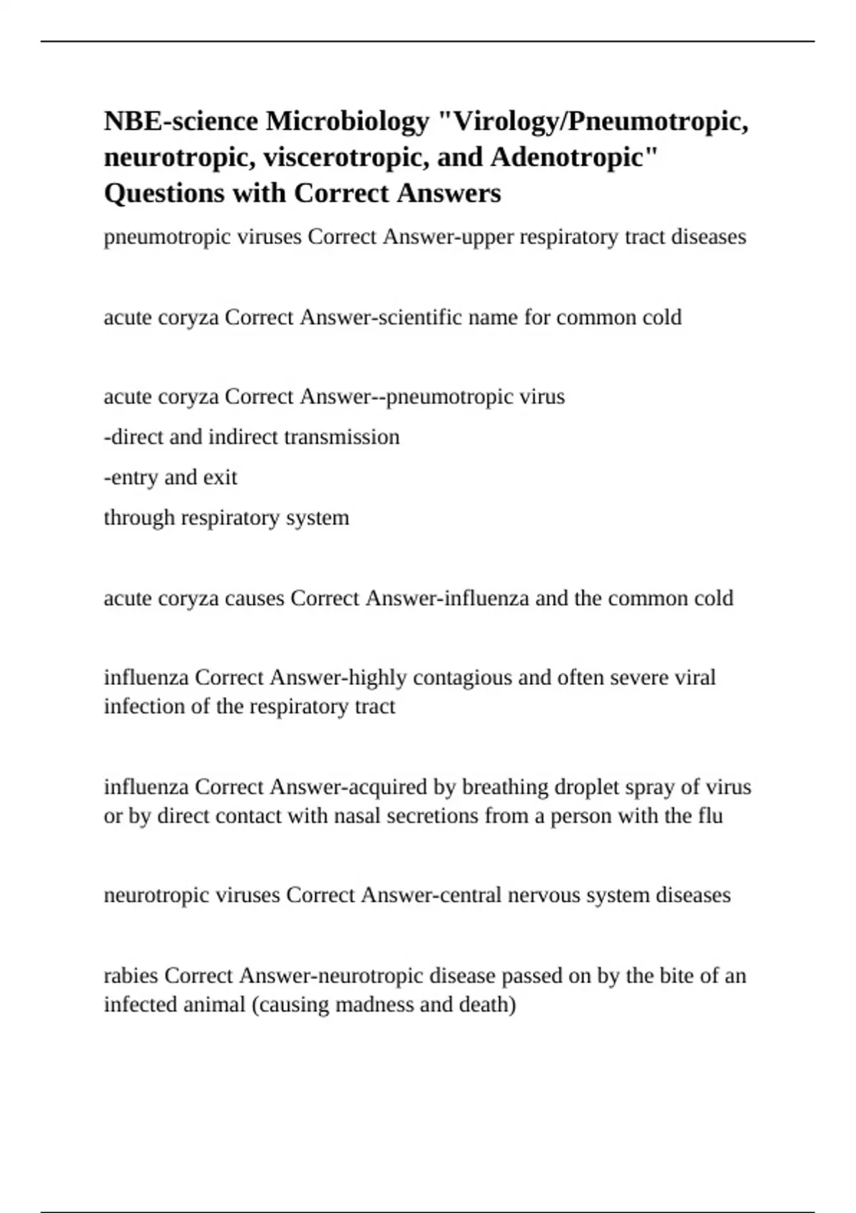 NBE-science Microbiology "Virology/Pneumotropic, neurotropic ...
