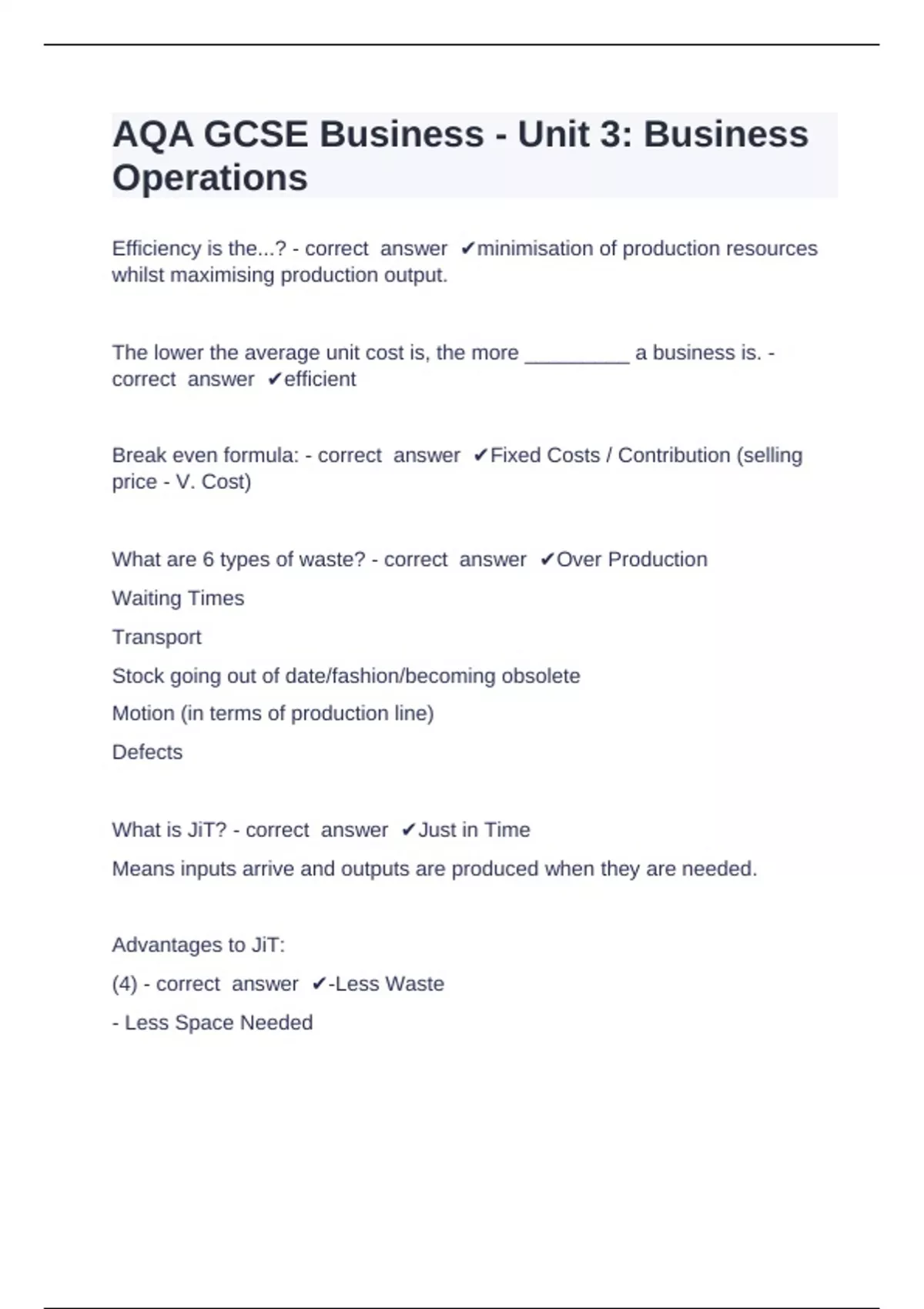 AQA GCSE Business Questions with complete solution 2024 - AQA GCSE ...