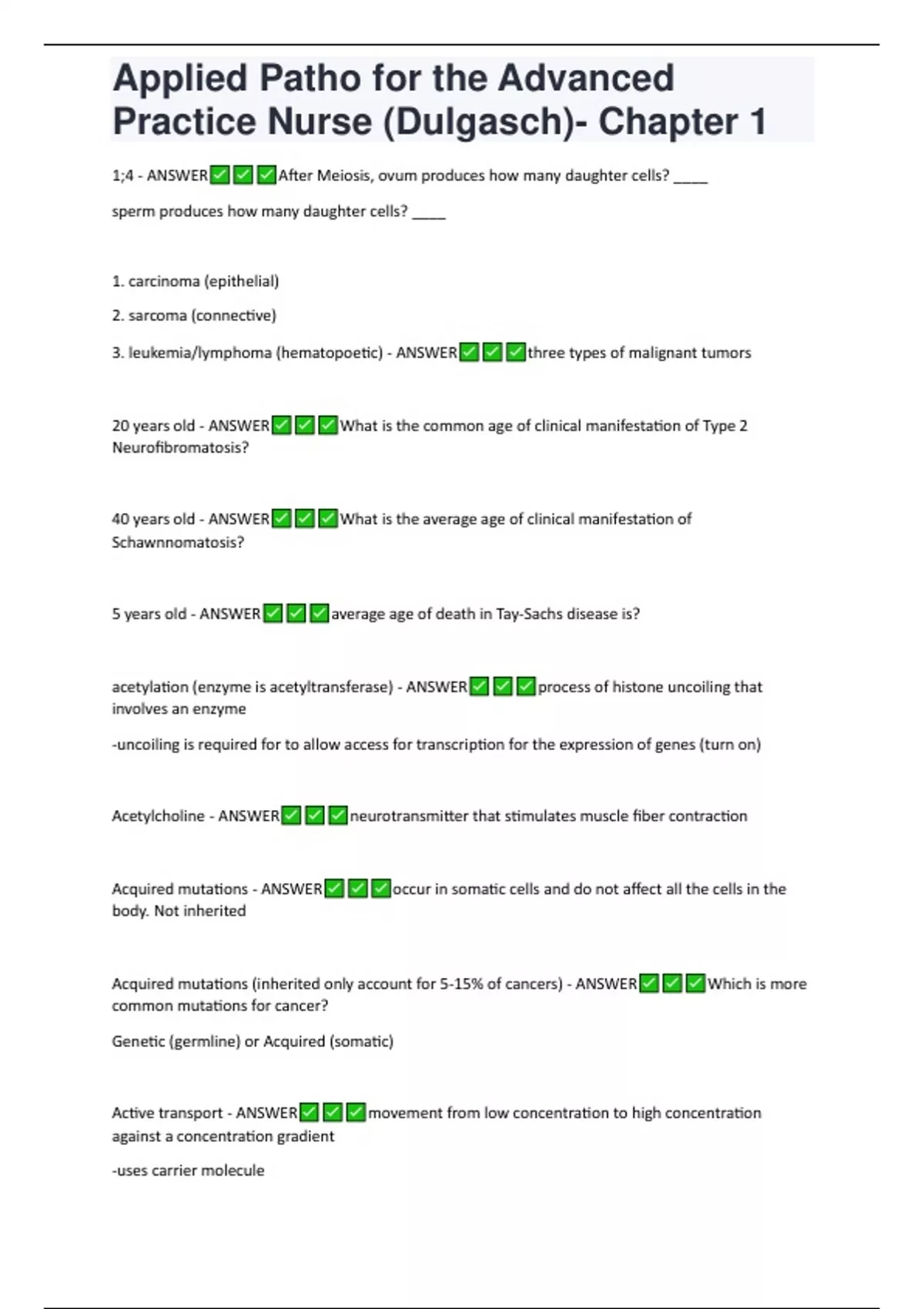 Applied Patho for the Advanced Practice Nurse (Dulgasch)- Chapter 1 ...