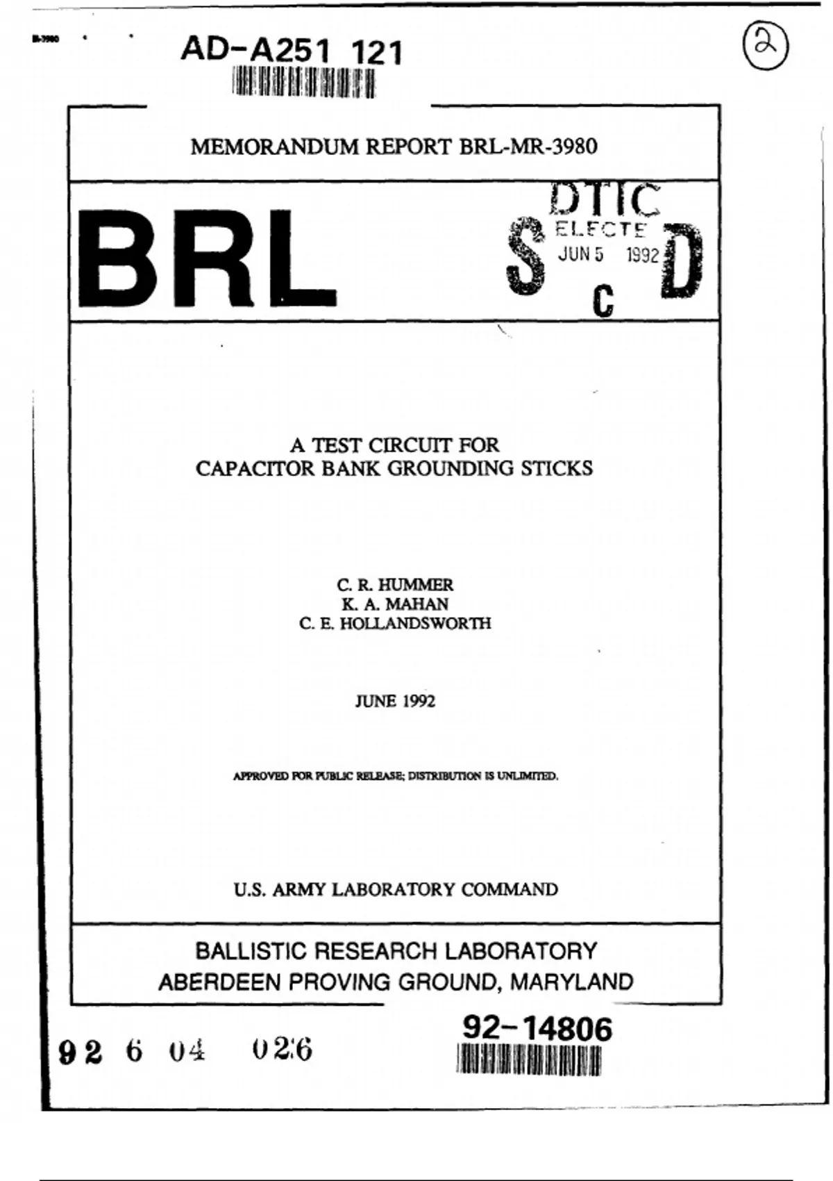 A TEST CIRCUIT FOR CAPACITOR BANK GROUNDING STICKS - CAPACITOR BANK ...