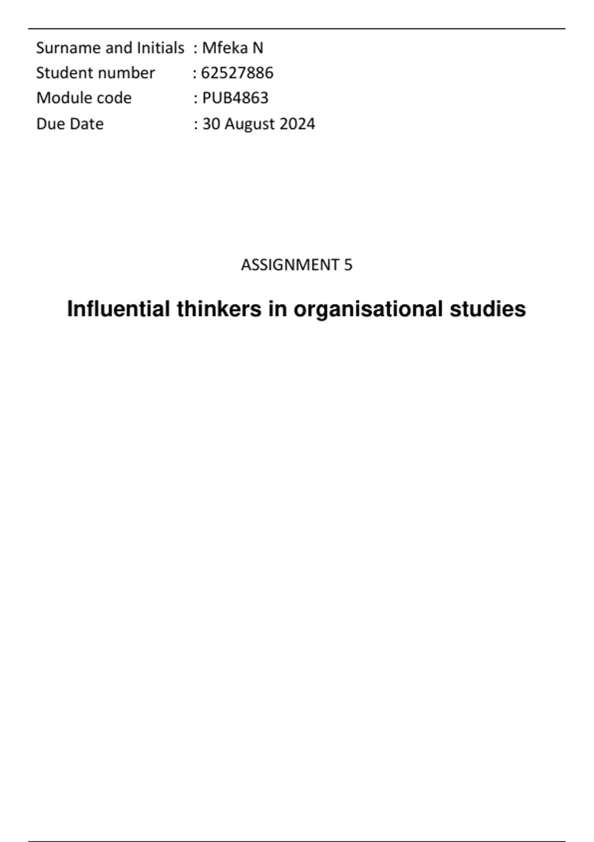 mind map of influential thinker in organisation studies - Study of ...