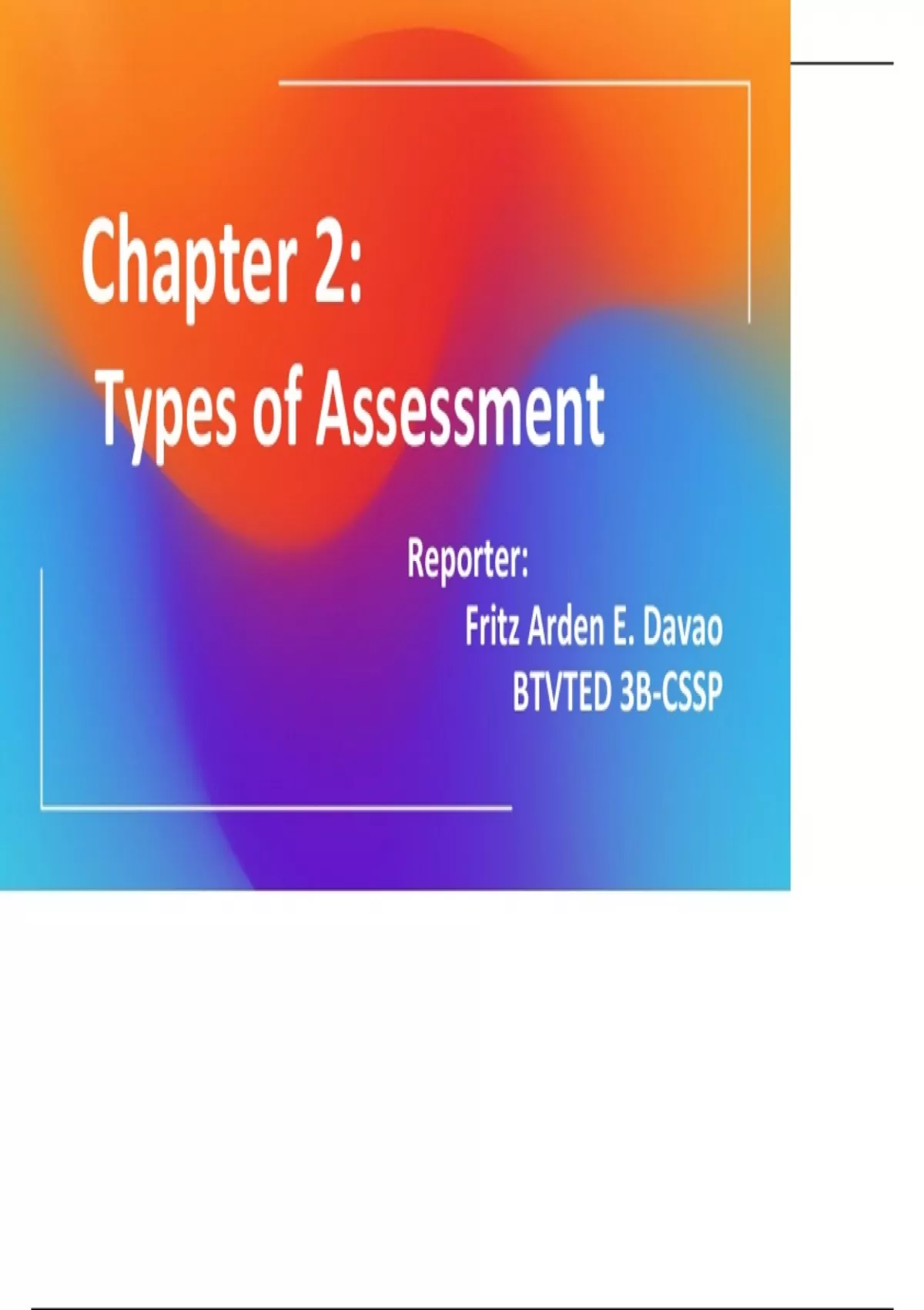 Types of Assessment - Others - Stuvia US