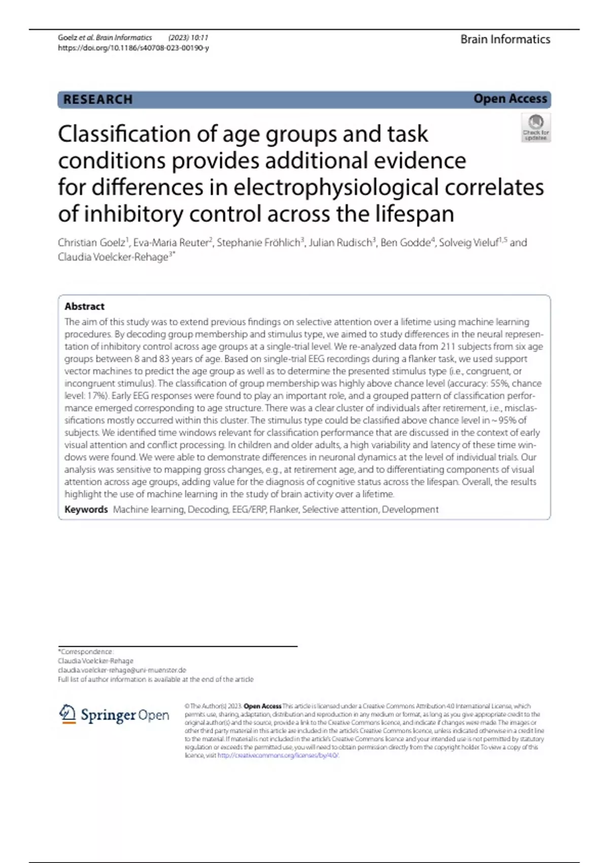 Classification of age groups and task conditions provides additional ...