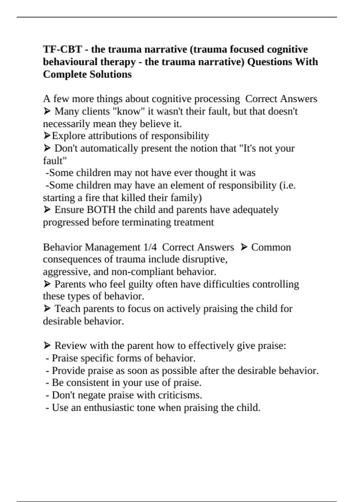 TF-CBT - the trauma narrative (trauma focused cognitive behavioural therapy - the trauma ...
