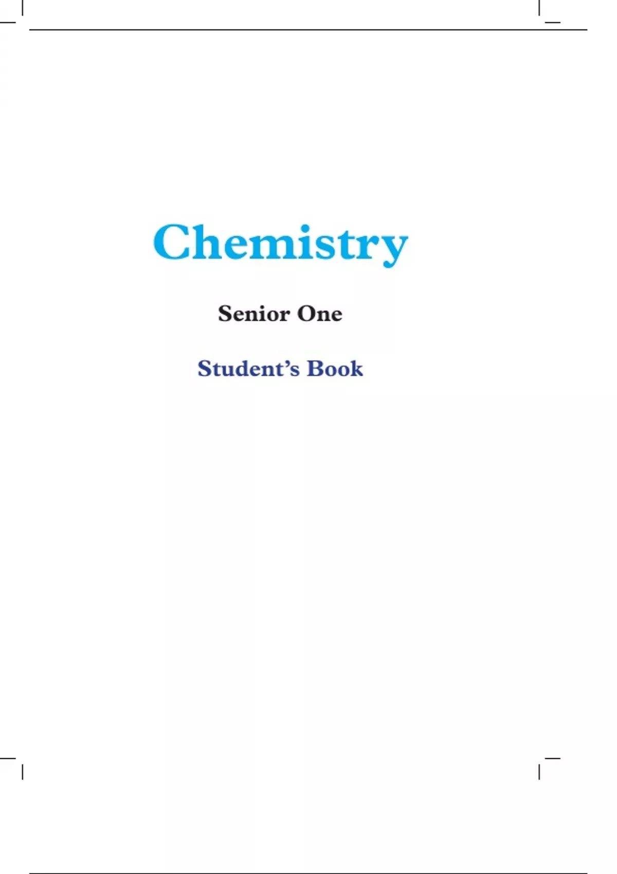 A title that best describes a chemistry document could be ...
