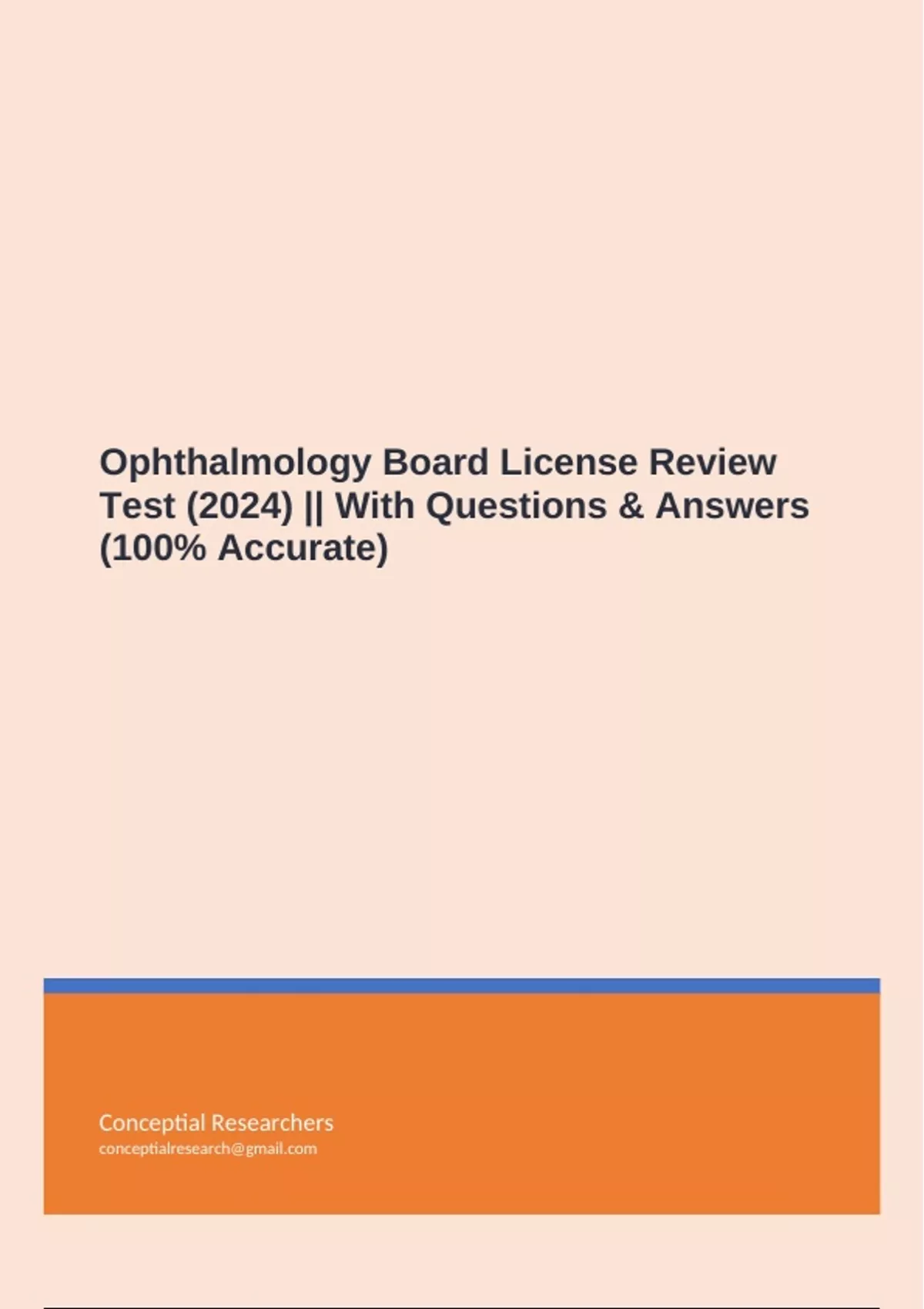 Ophthalmology Board License Review Test (2024) || With Questions ...