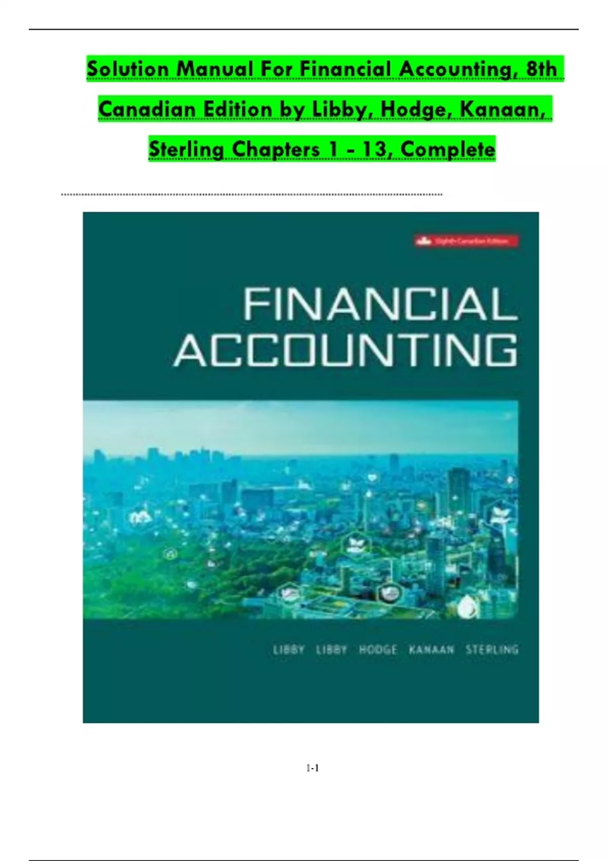 Solution Manual For Fundamentals of Financial Accounting, 8th Edition 2024 by Fred Phillips ...
