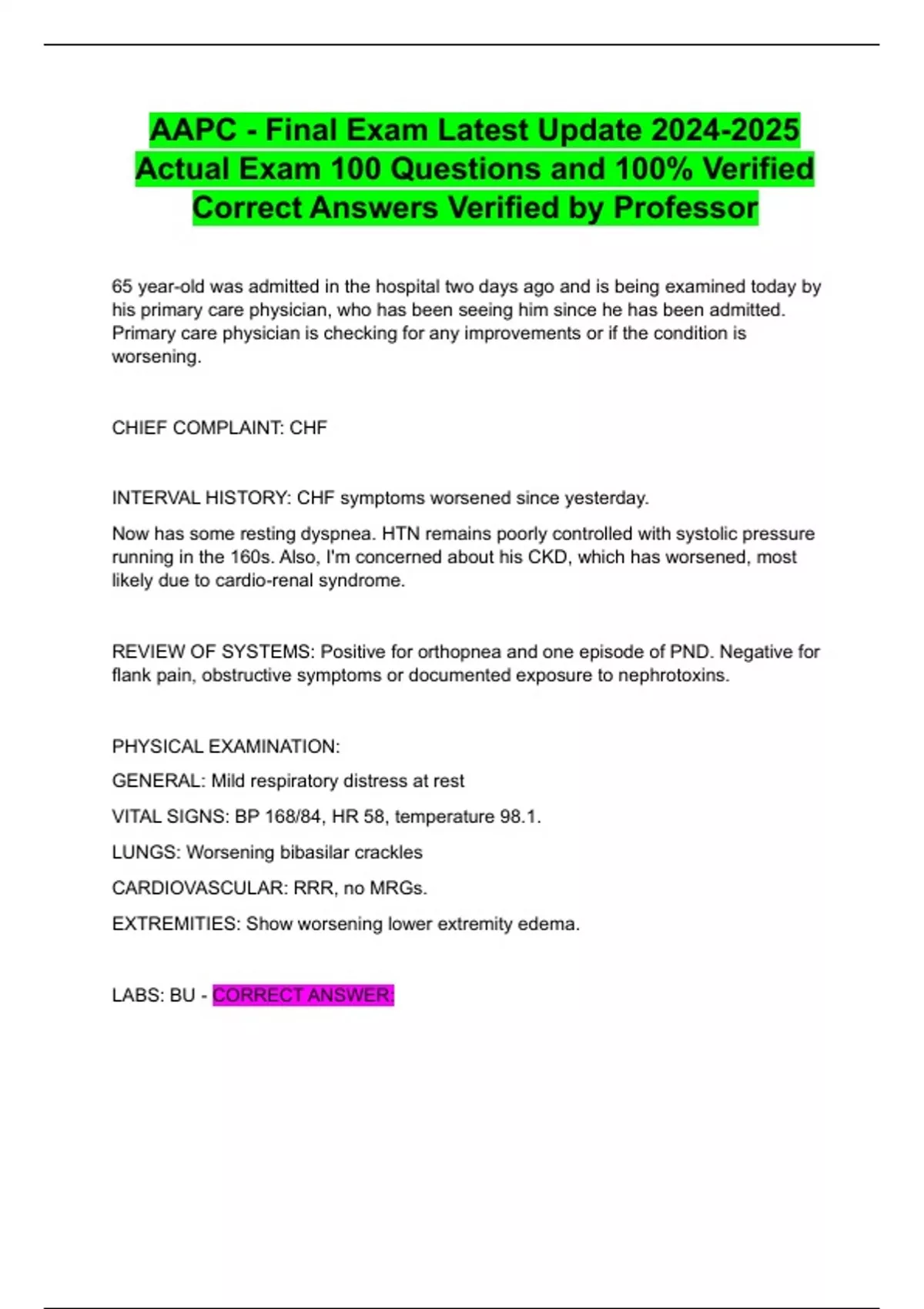 AAPC - Final Exam Latest Update Actual Exam 100 Questions and 100% ...