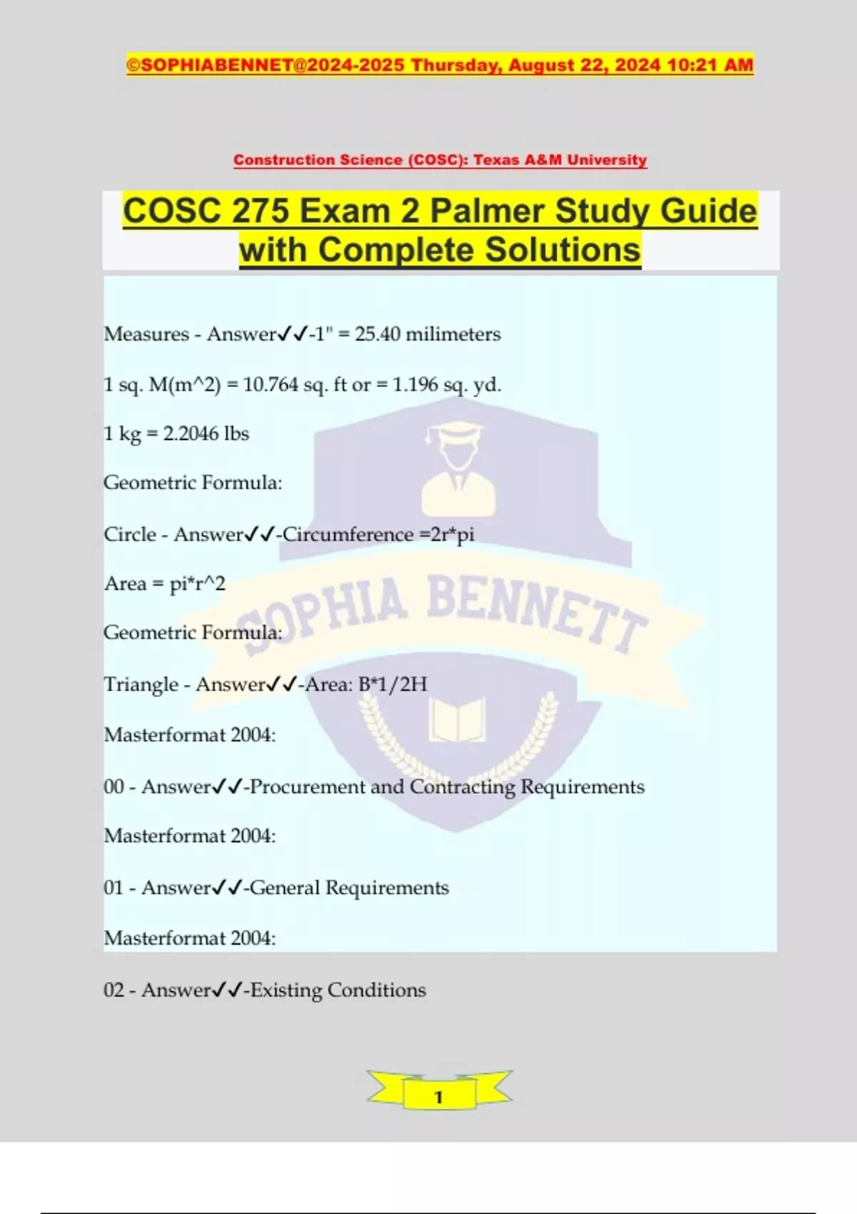 COSC 275 Exam 2 Palmer Study Guide with Complete Solutions - COSC 275 - Stuvia US