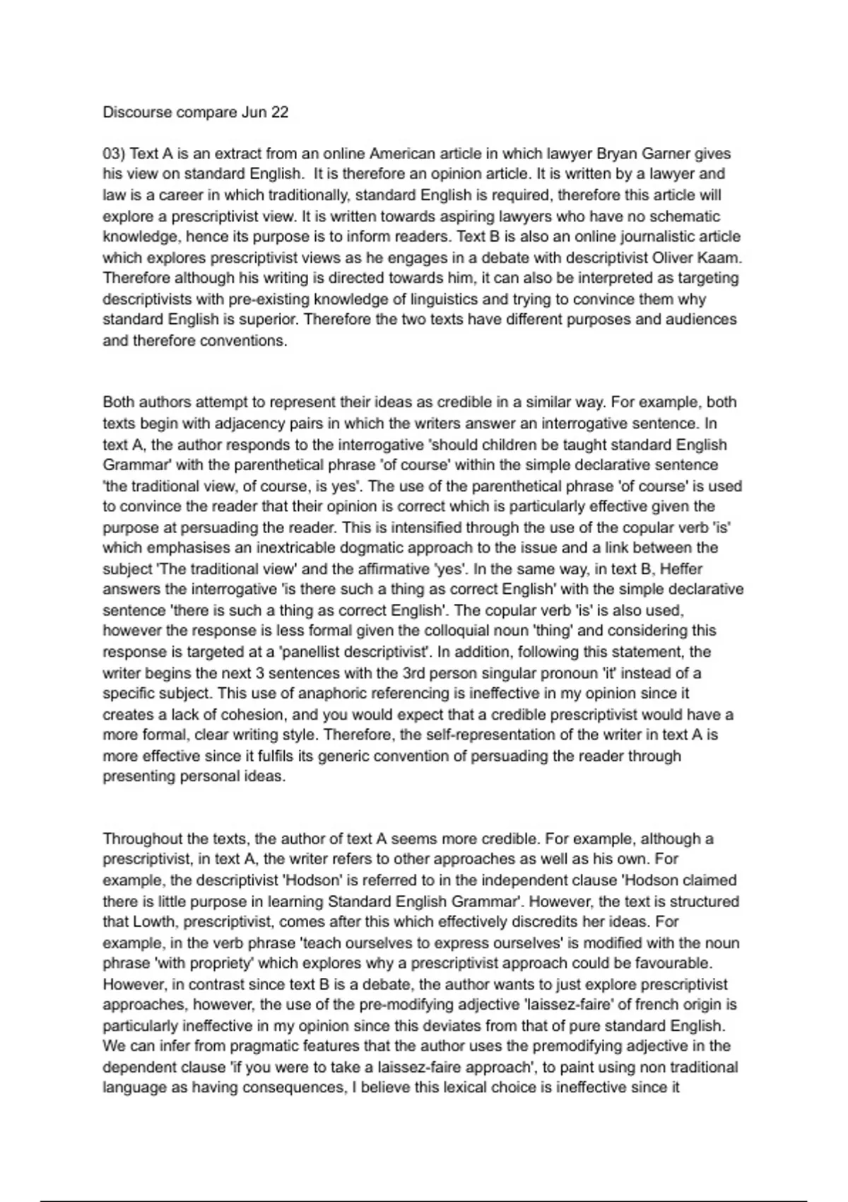 A* FULL MARK model answer of AQA English Language PAPER 2 Q3 2022 ...