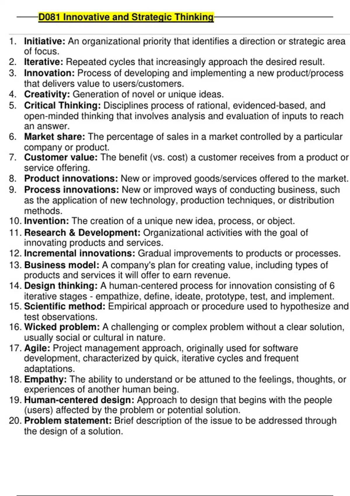 D081 innovative and strategic thinking task 2 2024 western governors ...