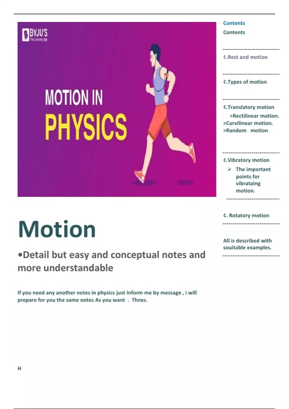 The MOTION - Physics - Stuvia US