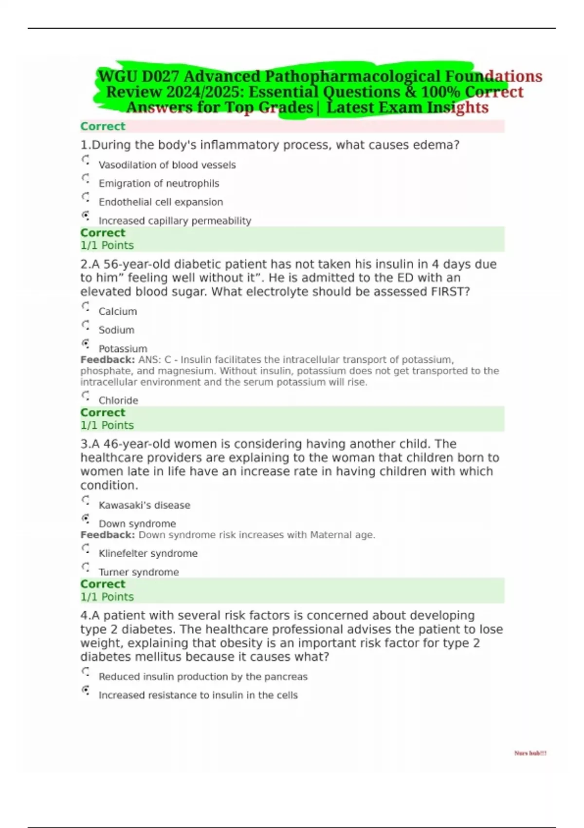 Comprehensive Guide to WGU D027 Advanced Pathopharmacological ...