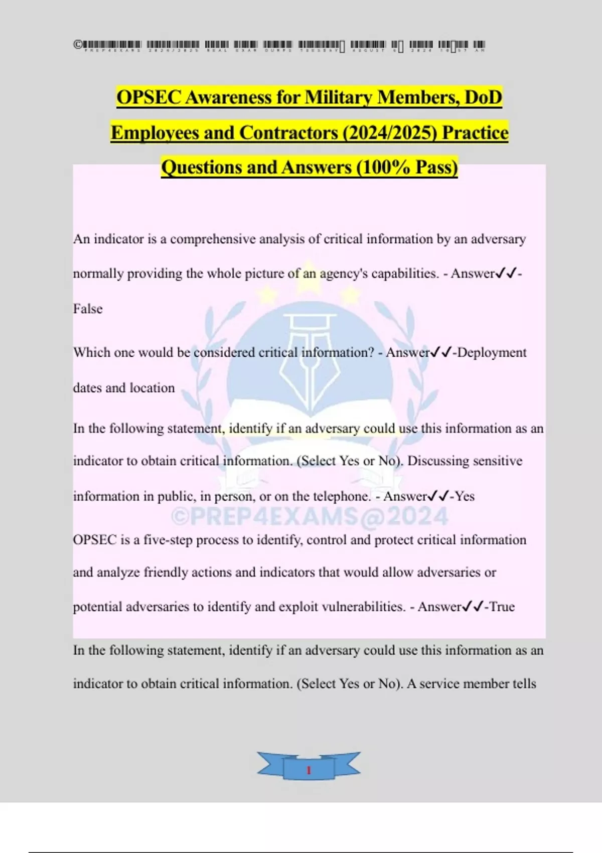 OPSEC Awareness for Military Members, DoD Employees and Contractors ...