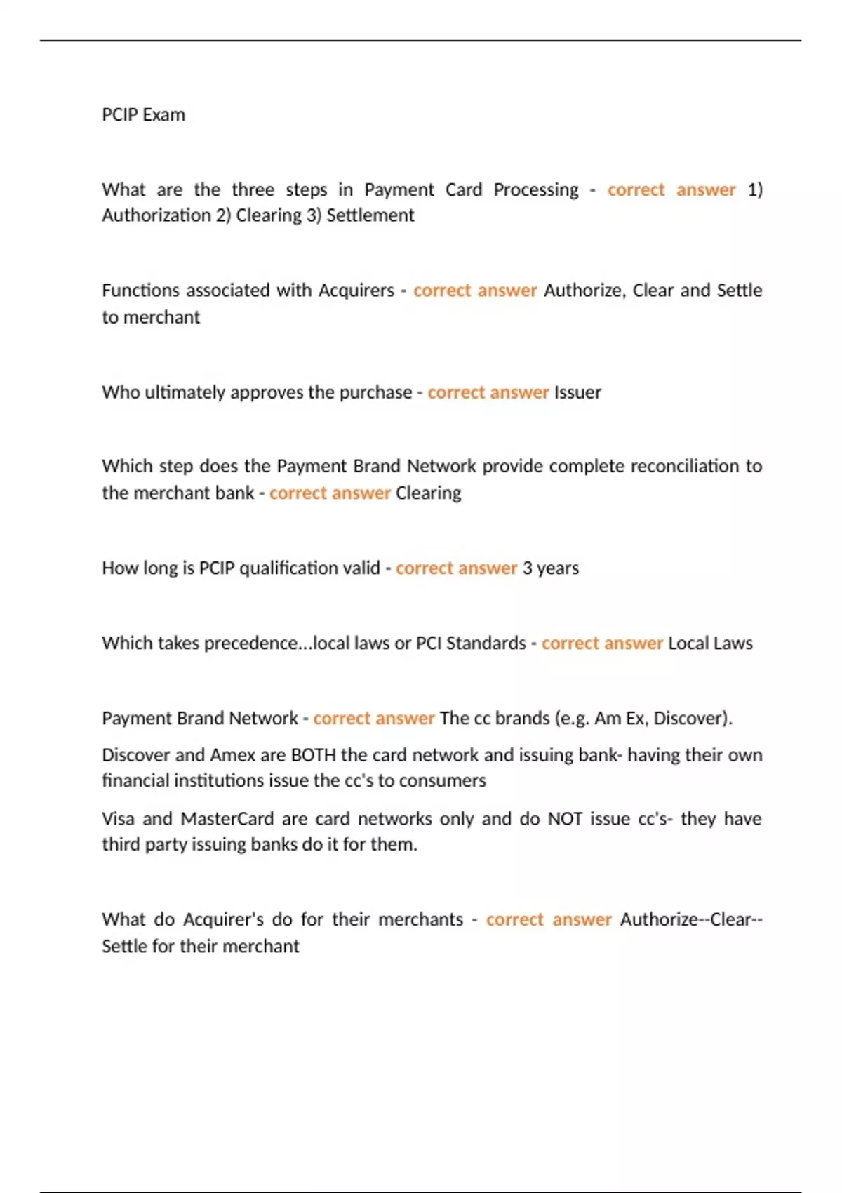 PCIP Exam Proficiency Pre-Assessment Exam Questions with Ascertained ...