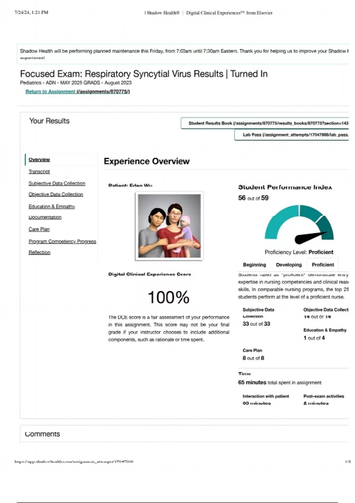 Shadow Health Focused Exam: Respiratory Syncytial Virus | Turned In ...