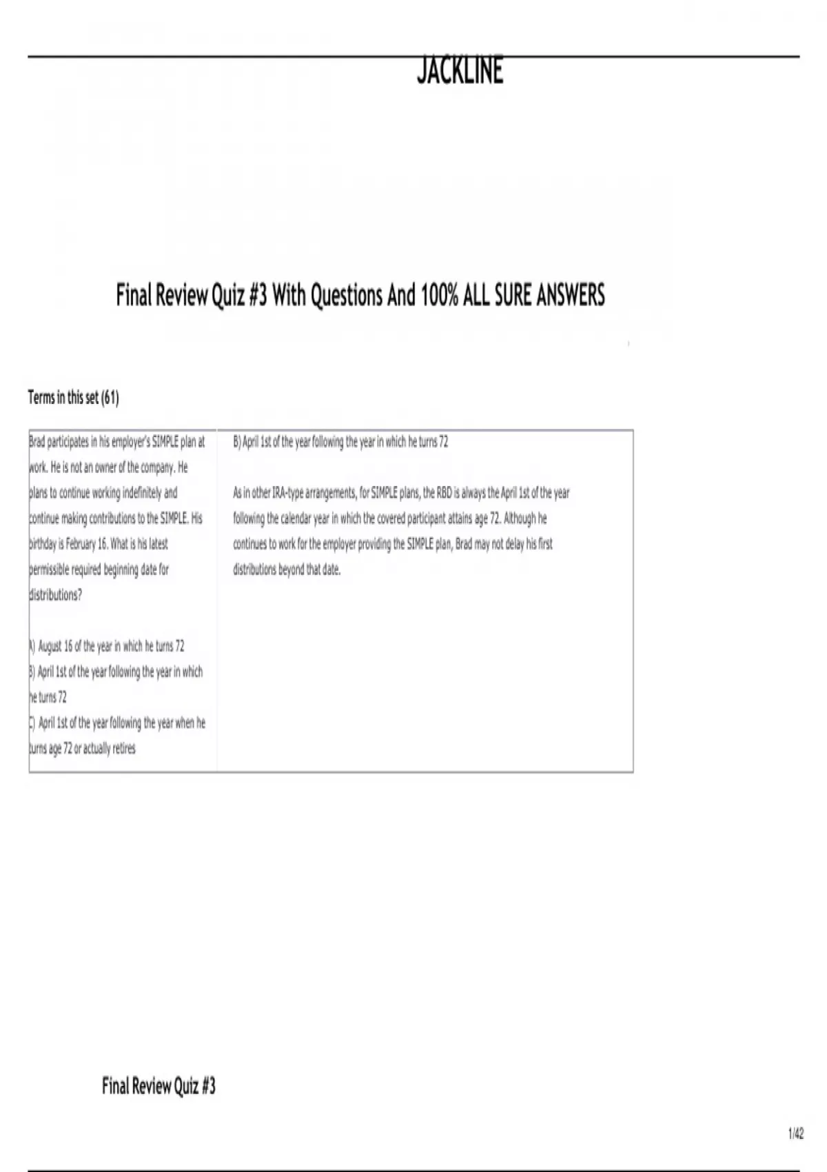 Final Review Quiz #3 With Questions And 100% ALL SURE ANSWERS - BCL ...