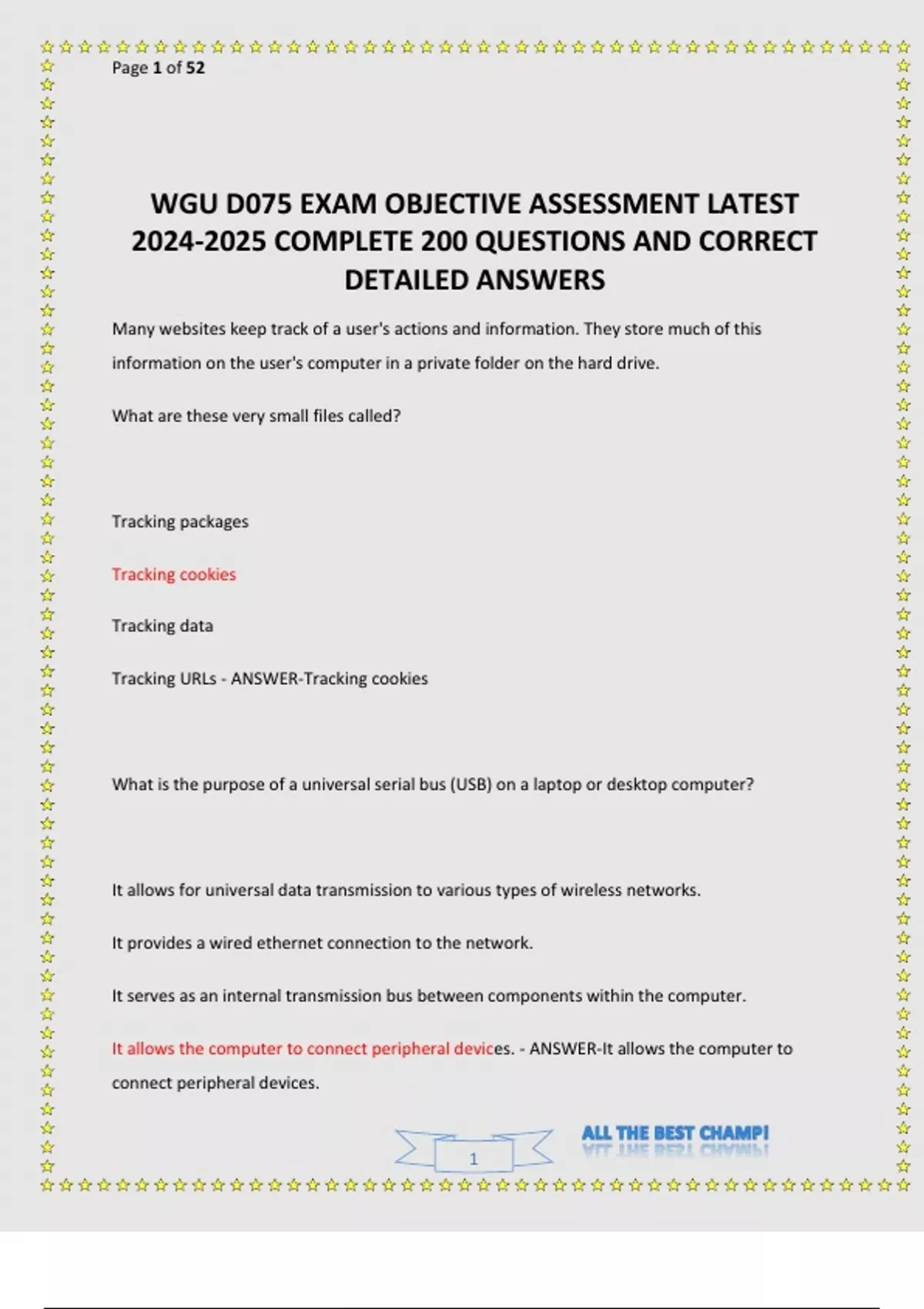 WGU D075 EXAM OBJECTIVE ASSESSMENT LATEST COMPLETE 200 QUESTIONS AND ...