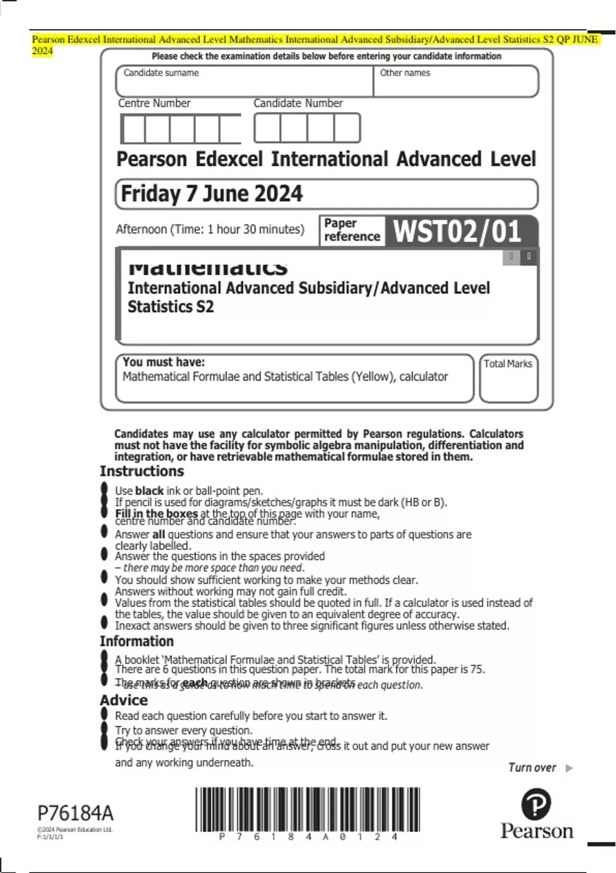 Pearson Edexcel International Advanced Level Mathematics International ...