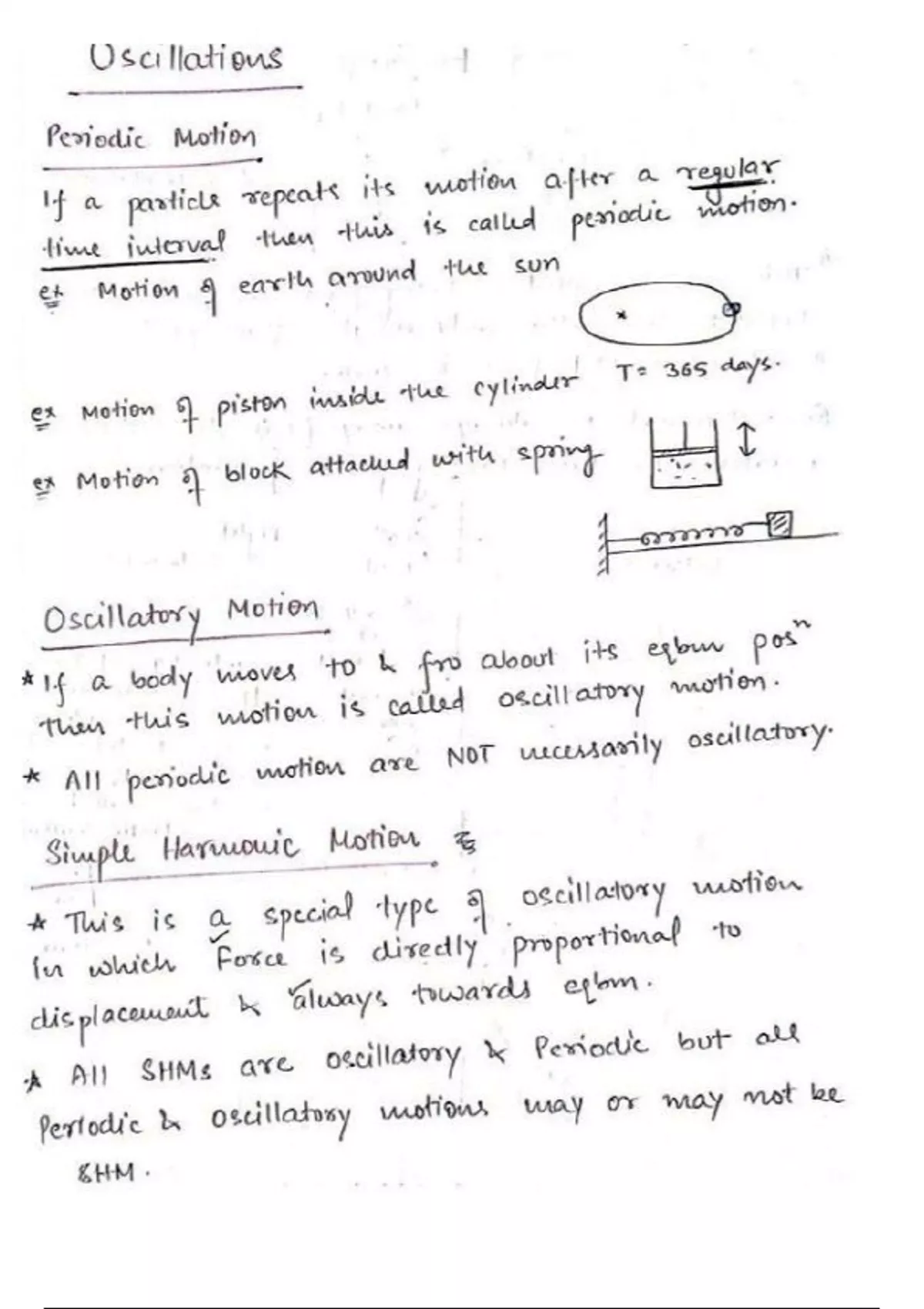 Physics oscillation handwritten notes - Iit jee - Stuvia US