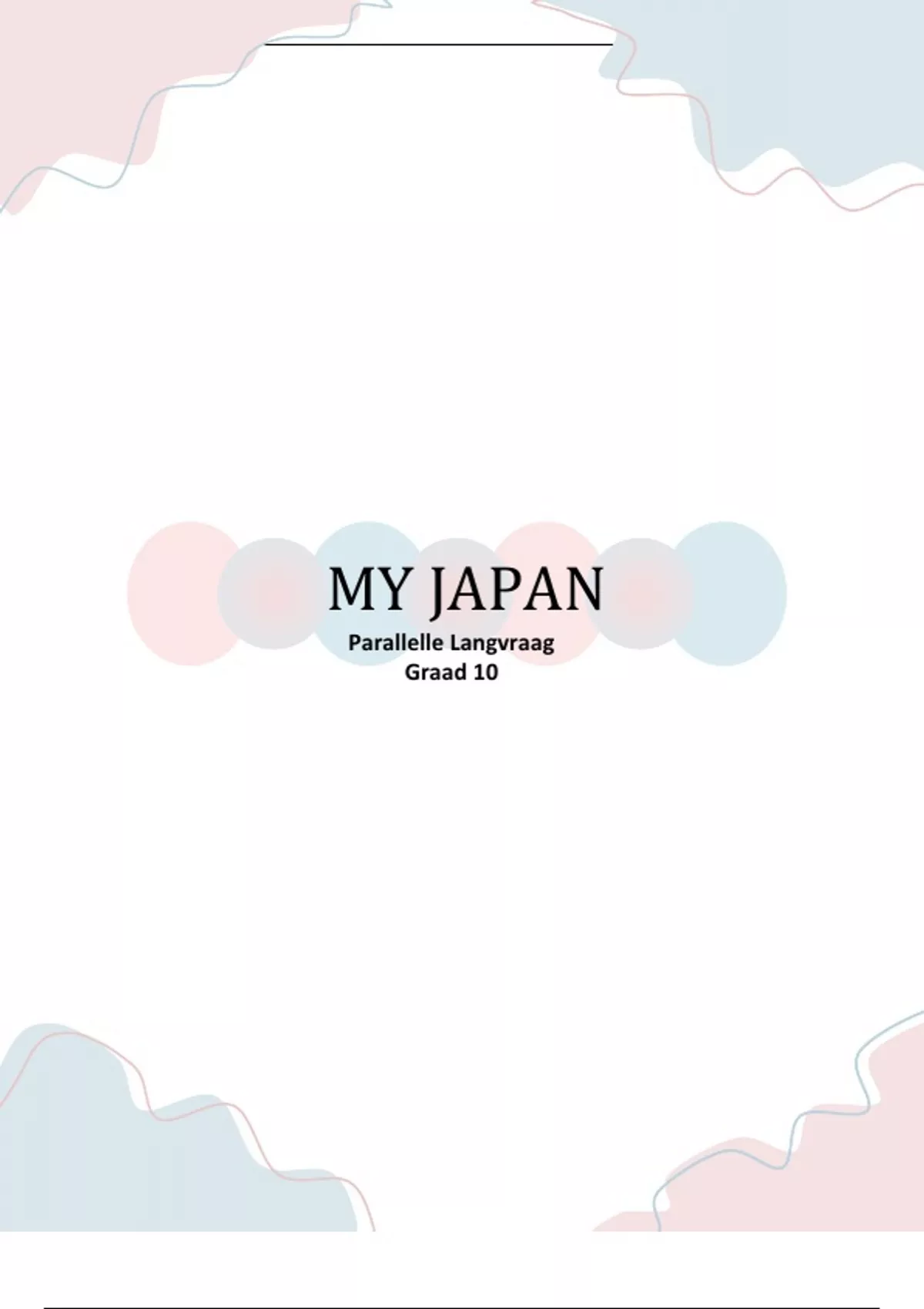 Summary My Japan Drama Parallelle Langvraag - Afrikaans Huistaal/Home ...