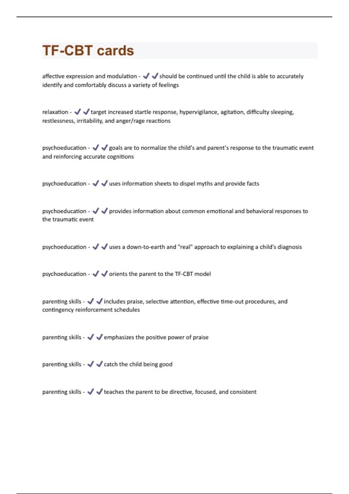 TF-CBT cards Updated 2024/2025 Verified 100% - TF-CBT cards - Stuvia US