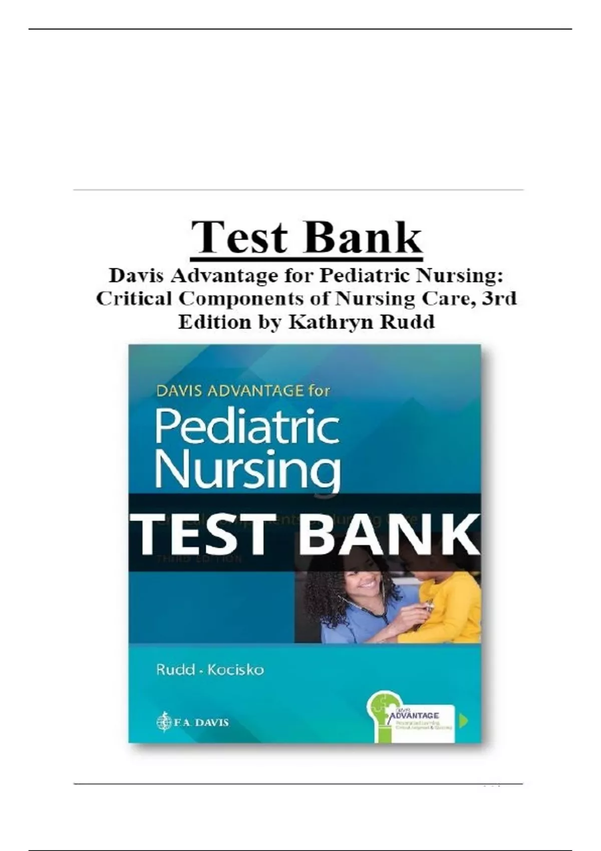 Test Bank Davis Advantage for Pediatric Nursing The Critical Components ...