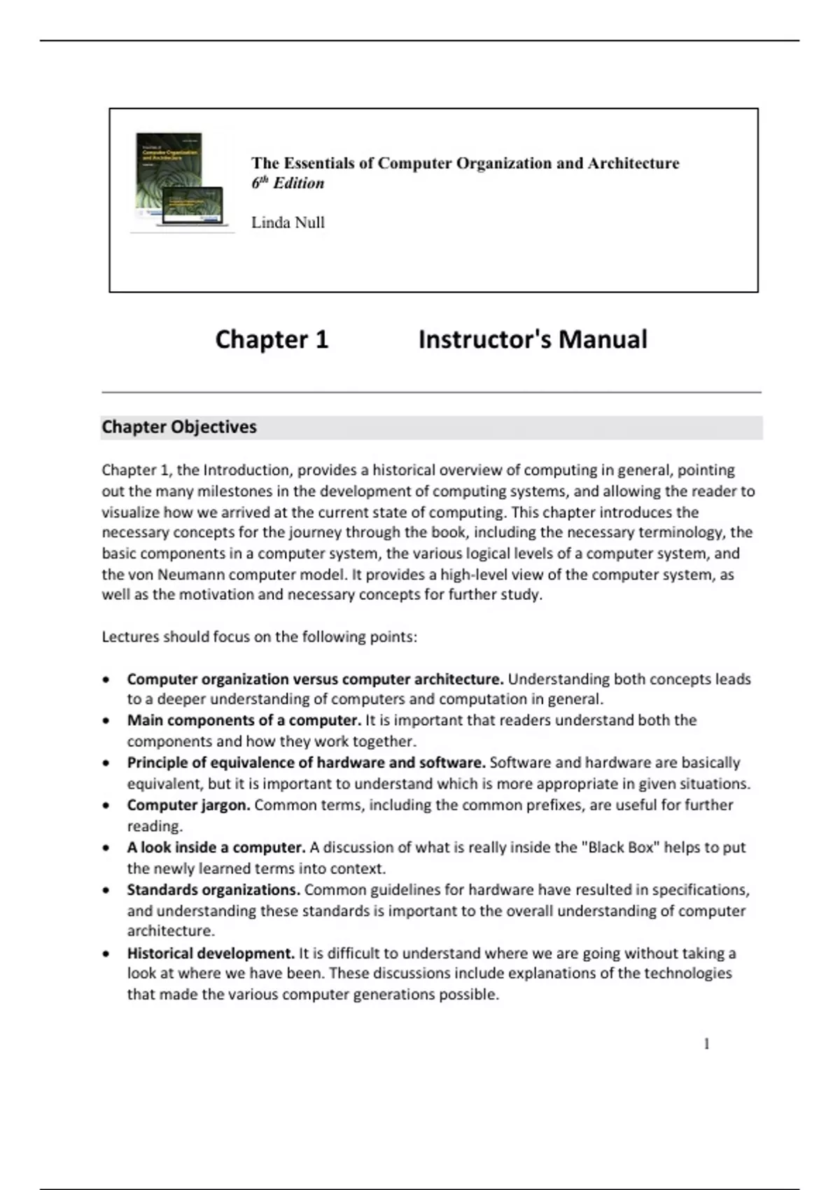 Solutions for Essentials of Computer Organization and Architecture, 6th Edition by Null (All ...