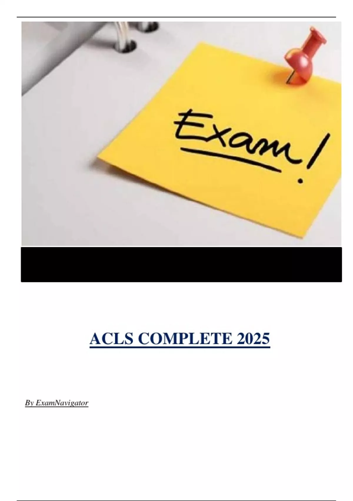ACLS COMPLETE 2025 Complete Questions & Answers (Solved) 100% Correct ...