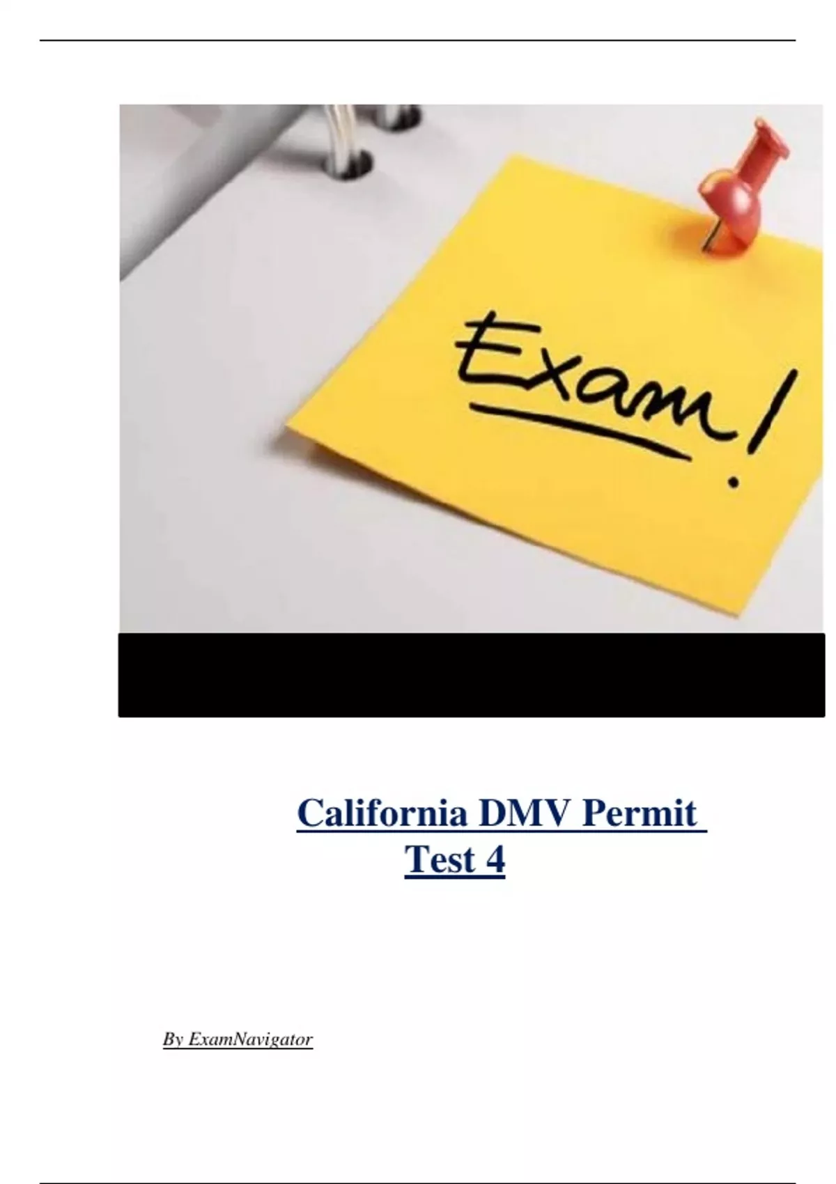 California DMV Permit Test 4 ( Latest 2024 / 2025 ) Actual Questions ...