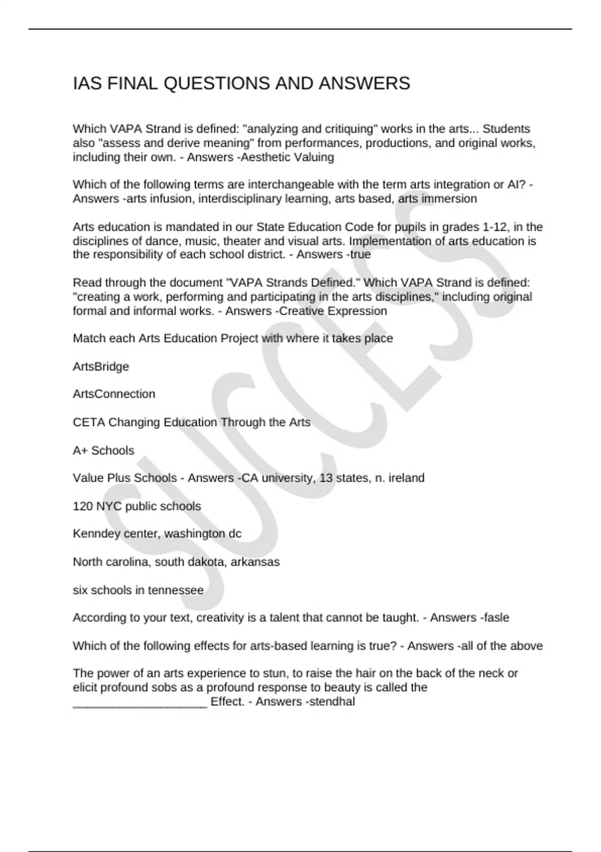 IAS FINAL QUESTIONS AND ANSWERS - IAS - Stuvia US