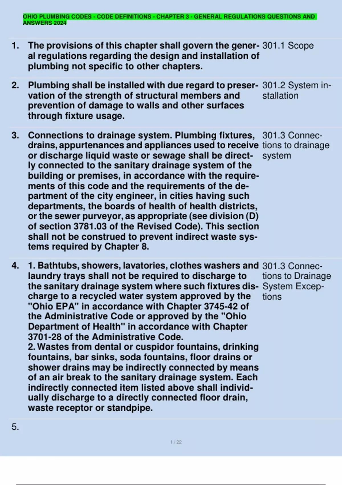 OHIO PLUMBING CODES - CODE DEFINITIONS - CHAPTER 3 - GENERAL ...