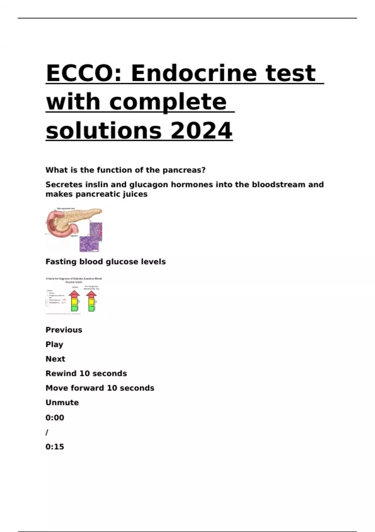 ECCO Endocrine test with complete solutions 2024 - ECCO - Stuvia US