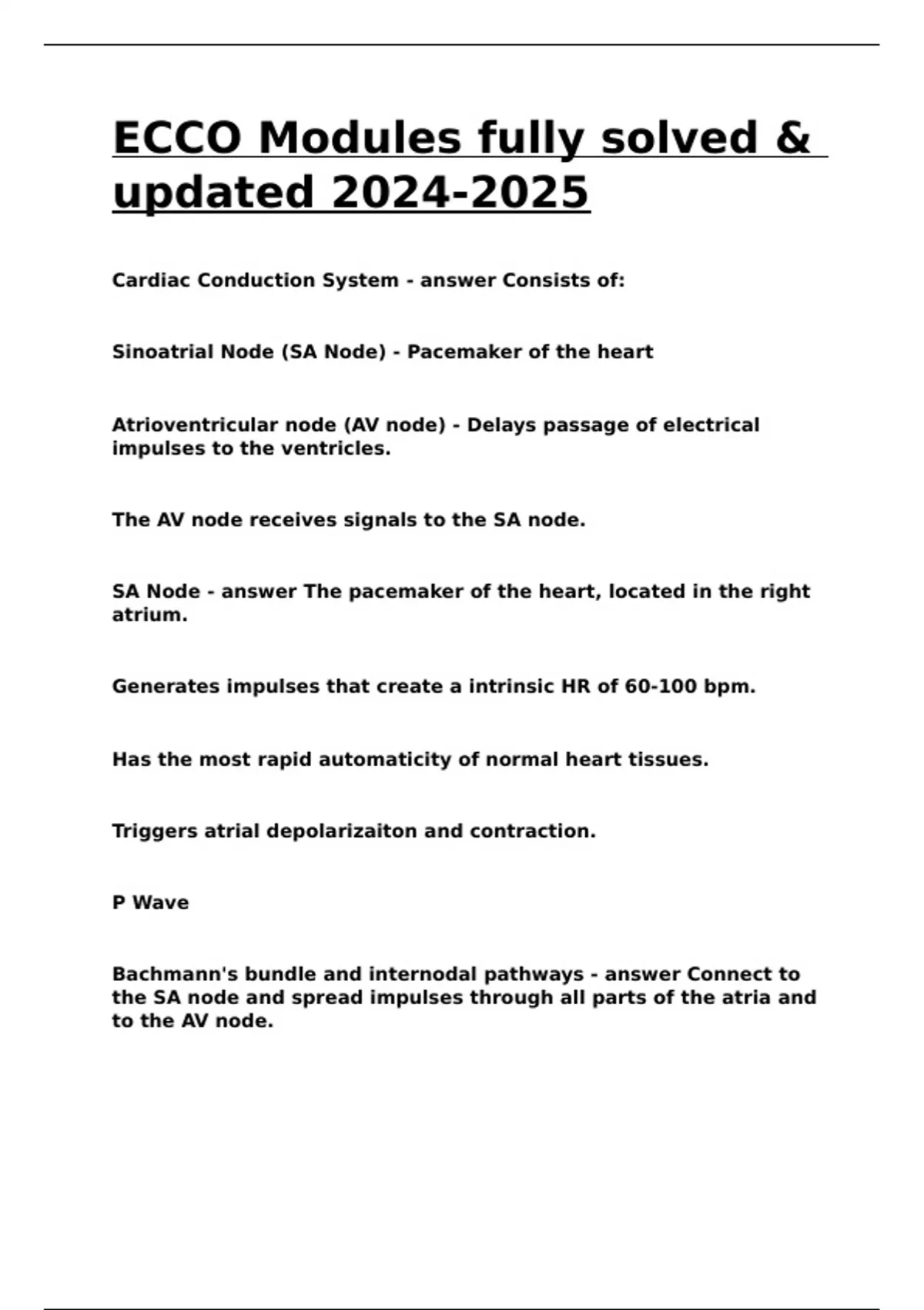 ECCO Modules fully solved & updated - ECCO - Stuvia US