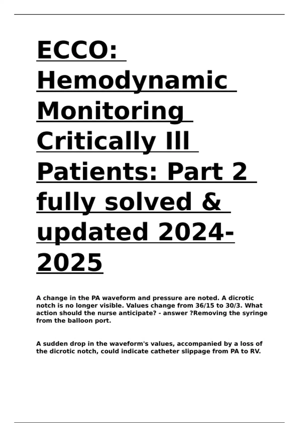 ECCO: Hemodynamic Monitoring Critically Ill Patients: Part 2 fully ...