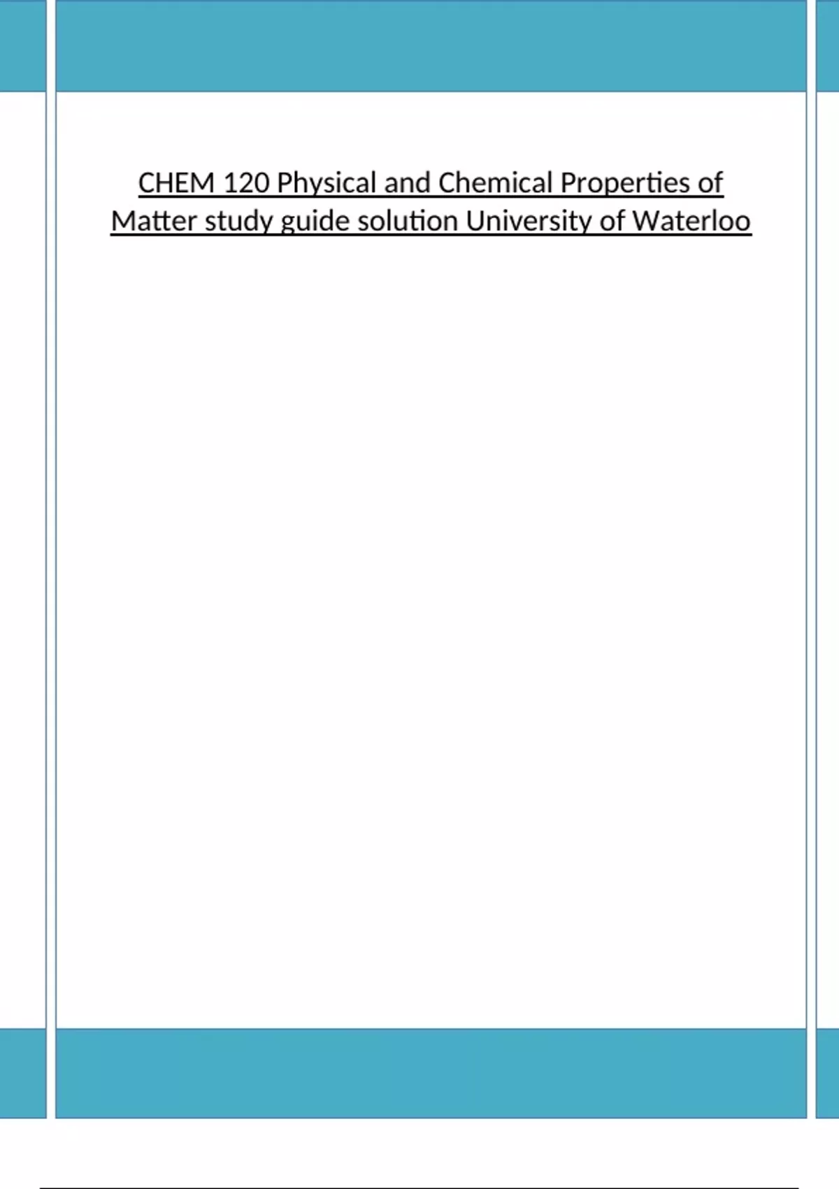 CHEM 120 Physical and Chemical Properties of Matter study guide ...